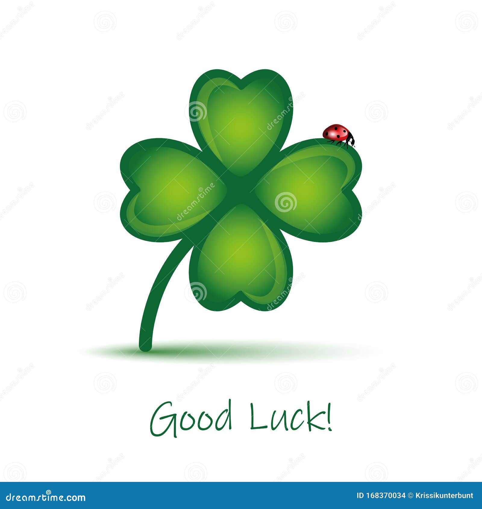 Luck And Clover. Vector Illustration In Hand-drawn Style. Lettering ...