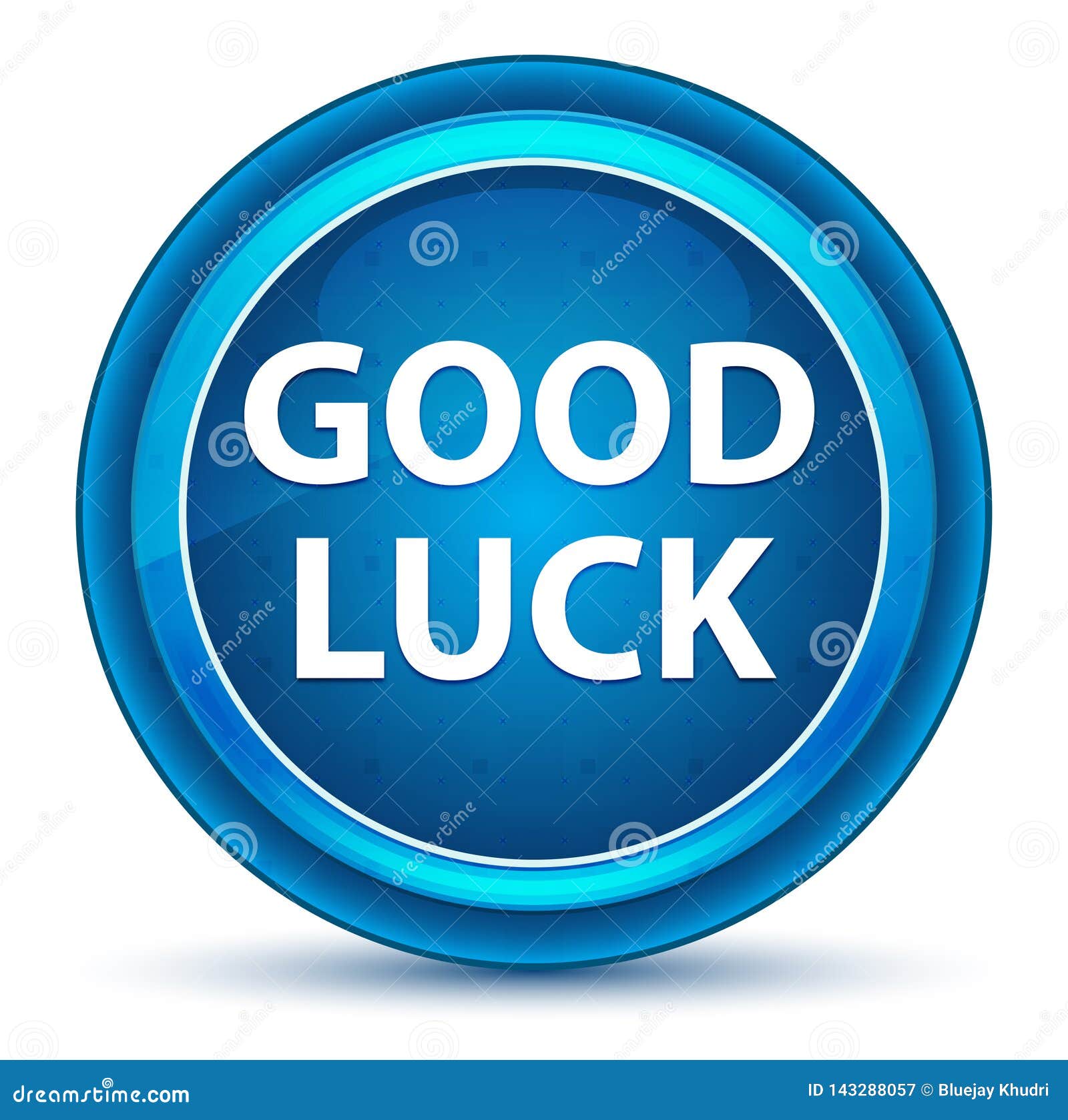 Good Luck Eyeball Blue Round Button Stock Illustration - Illustration ...