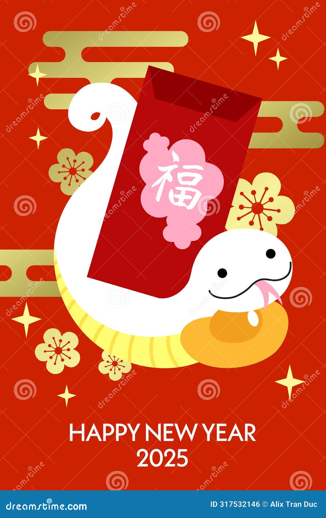 Good Luck and Fortune for Chinese New Year of the Snake Stock ...