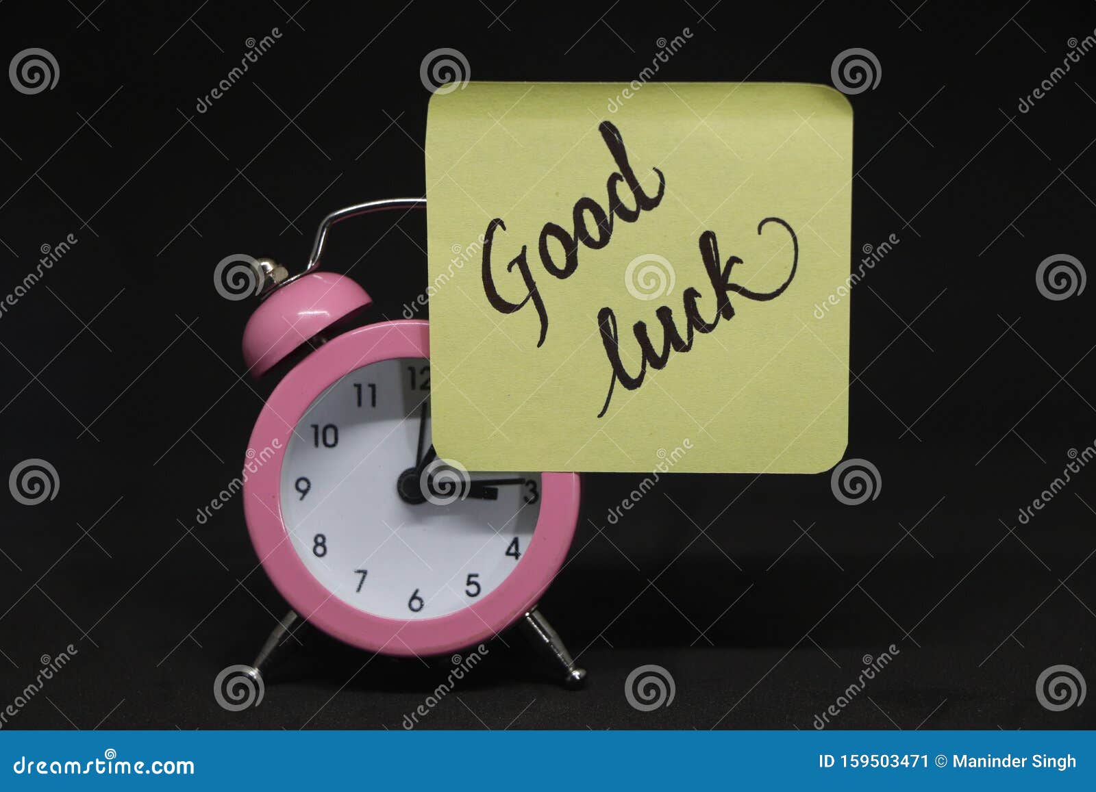 Good Luck. stock image. Image of clock, blackbackground - 159503471