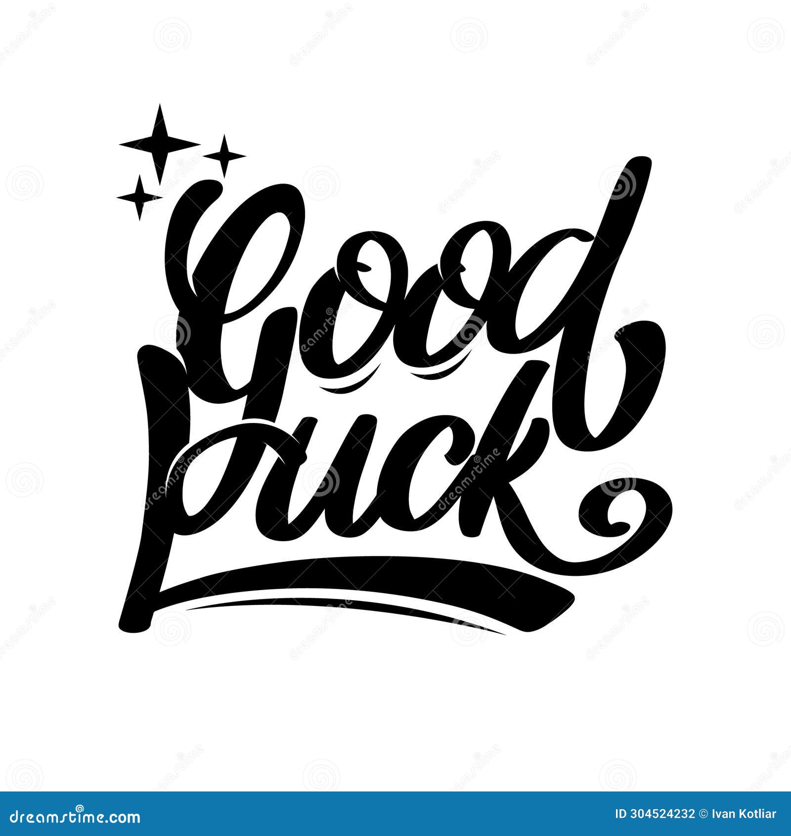 Good Luck. Lettering Phrase Isolated on White Stock Vector ...