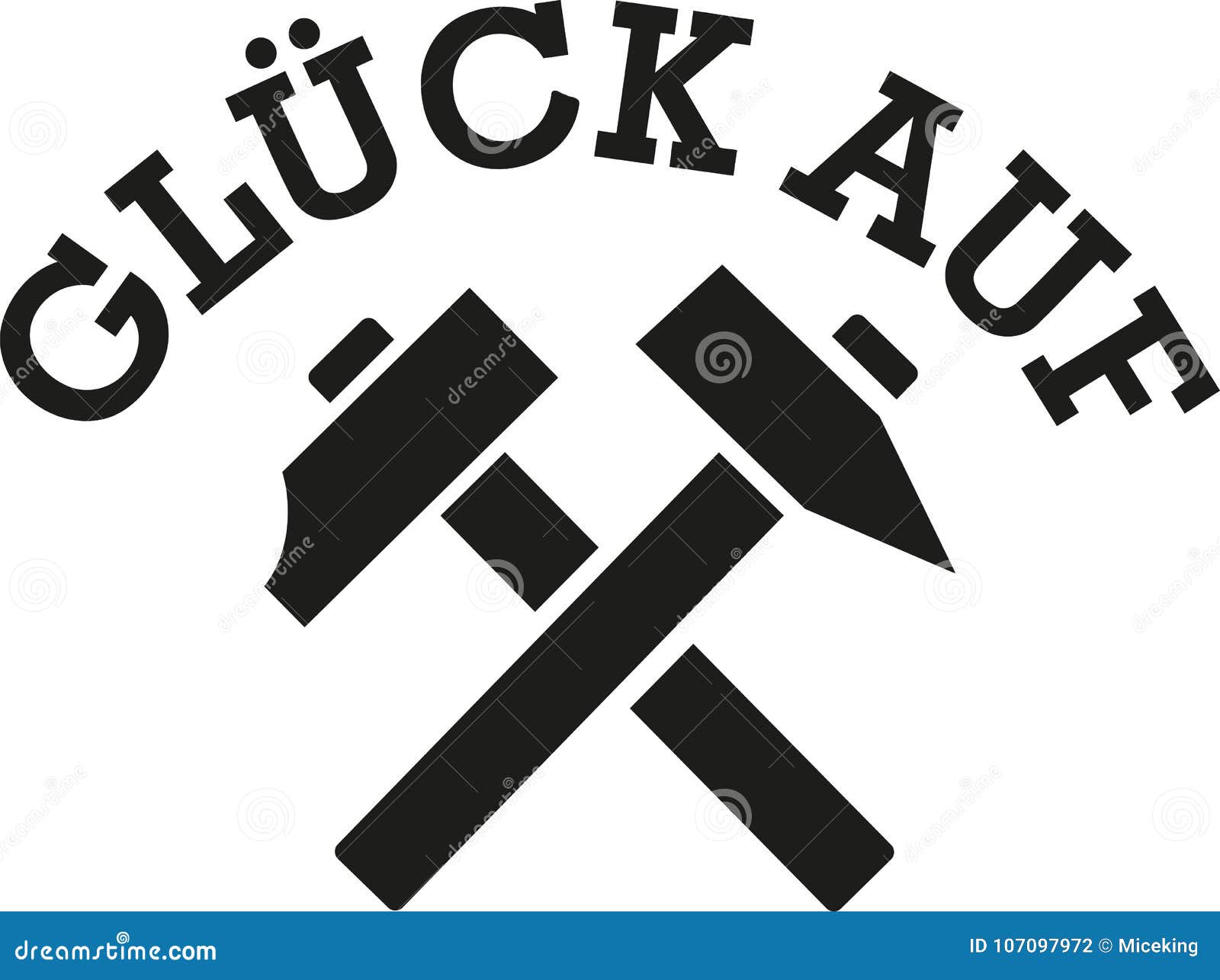 Good Luck Miners Saying - German Stock Vector - Illustration of worker ...