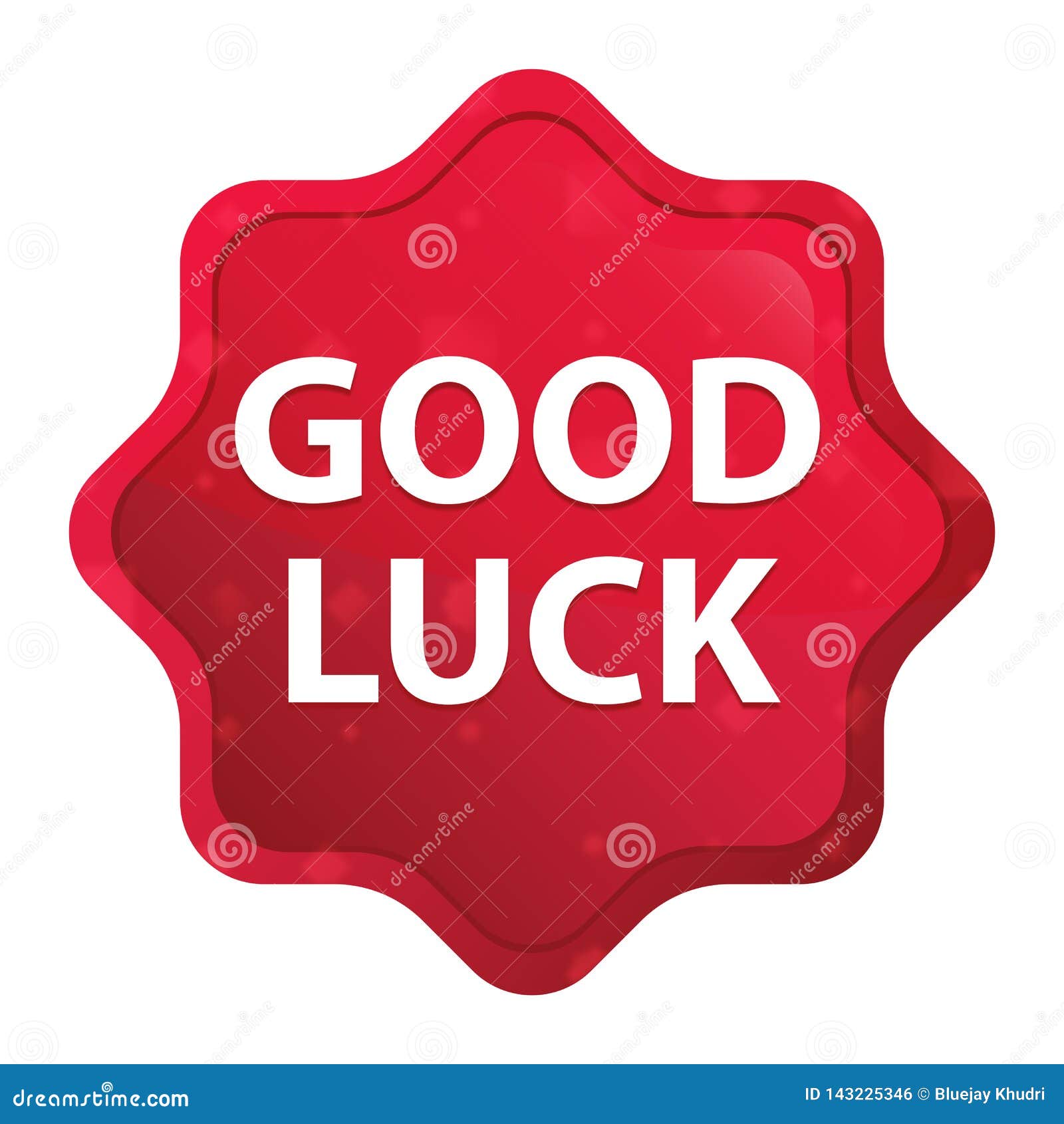 Good Luck Misty Rose Red Starburst Sticker Button Stock Illustration ...