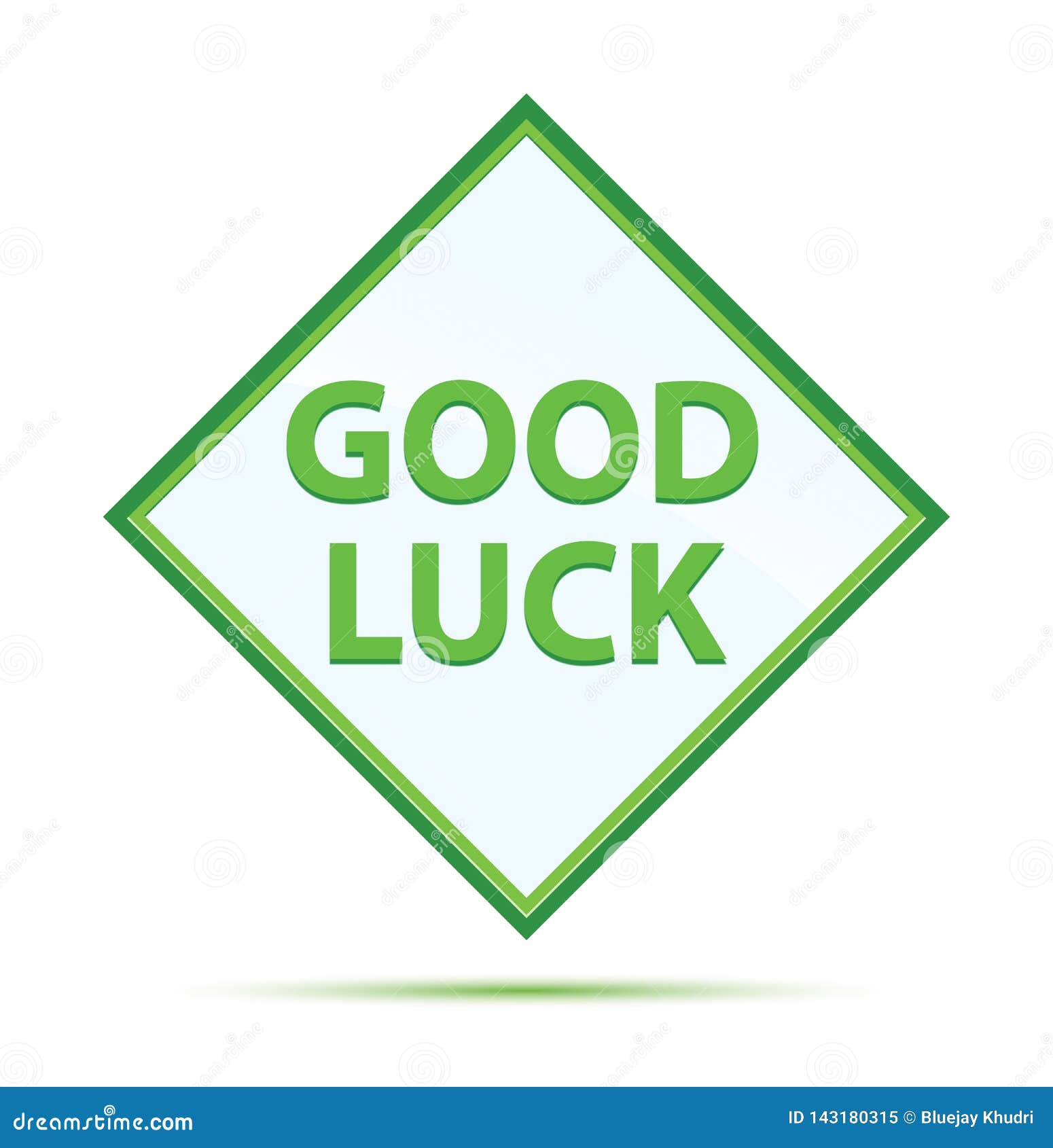 Good Luck Modern Abstract Green Diamond Button Stock Illustration ...