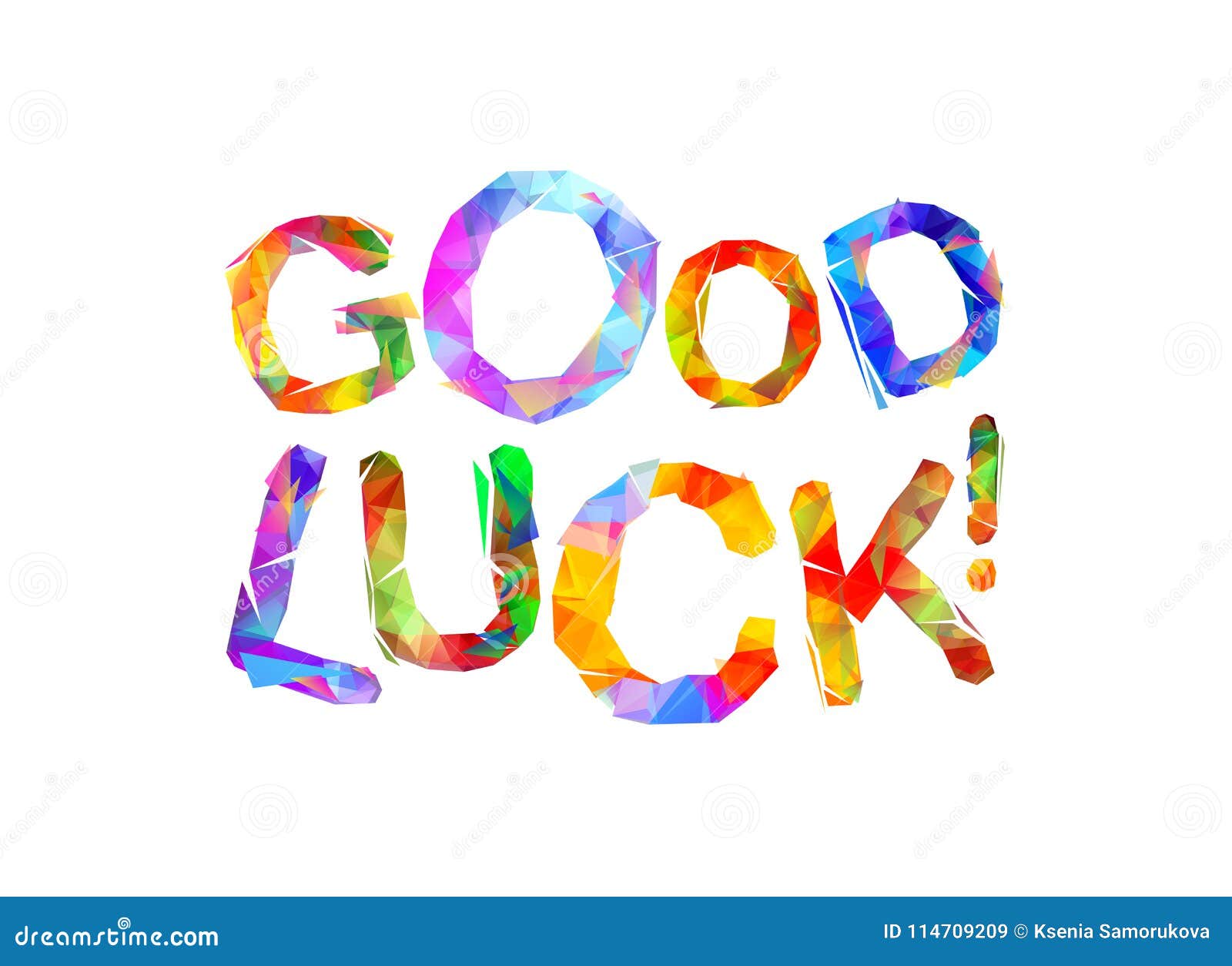GOOD LUCK. Inscription of Triangular Letters Stock Vector ...