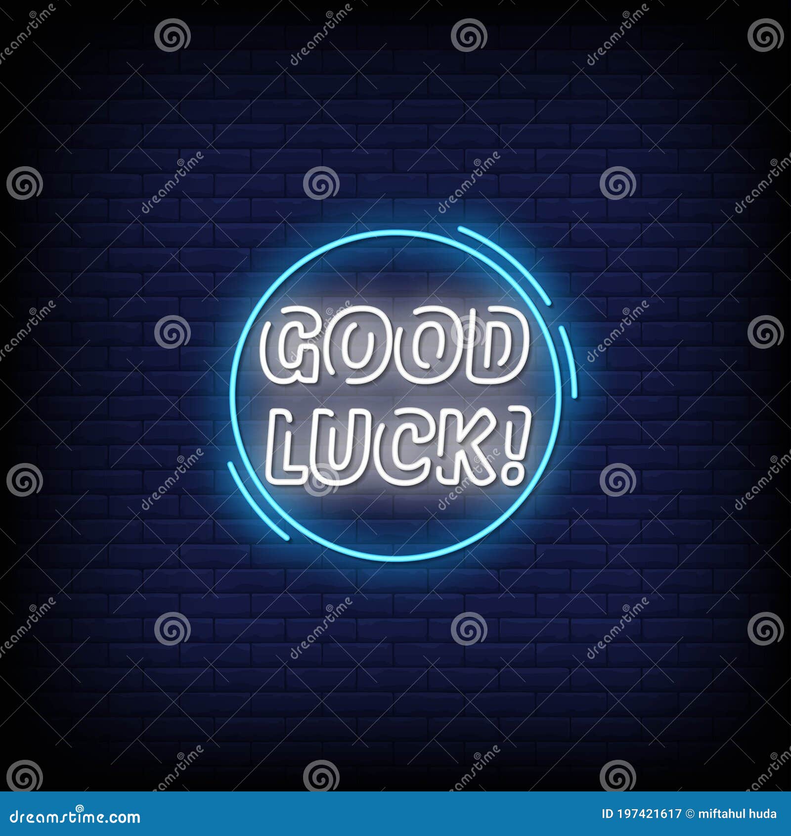 Good Luck Neon Signs Style Text Vector Stock Vector - Illustration of ...