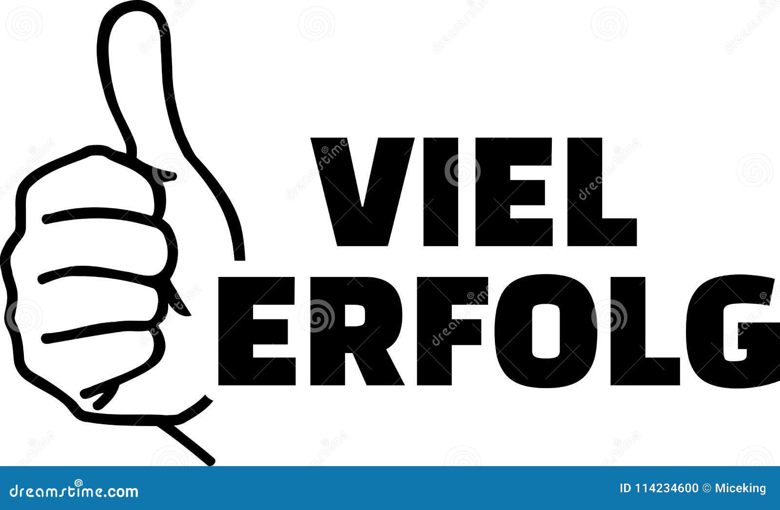 Good luck thumbs german stock vector. Illustration of logo - 114234600