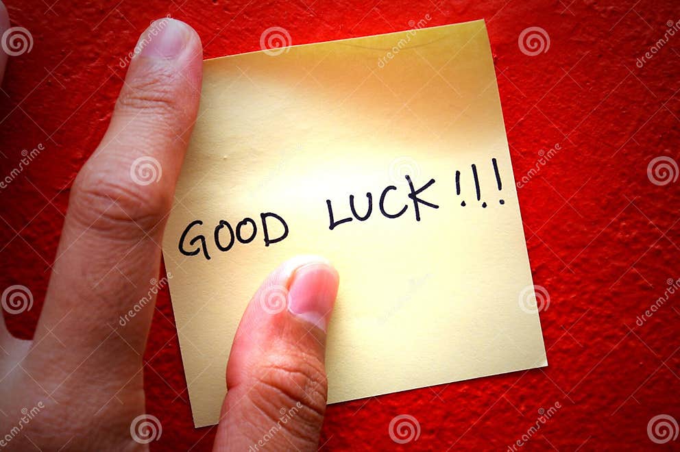 Good Luck Post-it Note stock photo. Image of post, motivation - 20531026