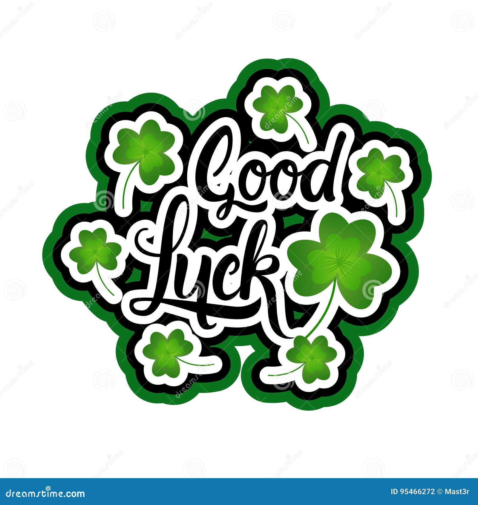 Good Luck Sticker Social Media Network Message Badges Design Stock ...