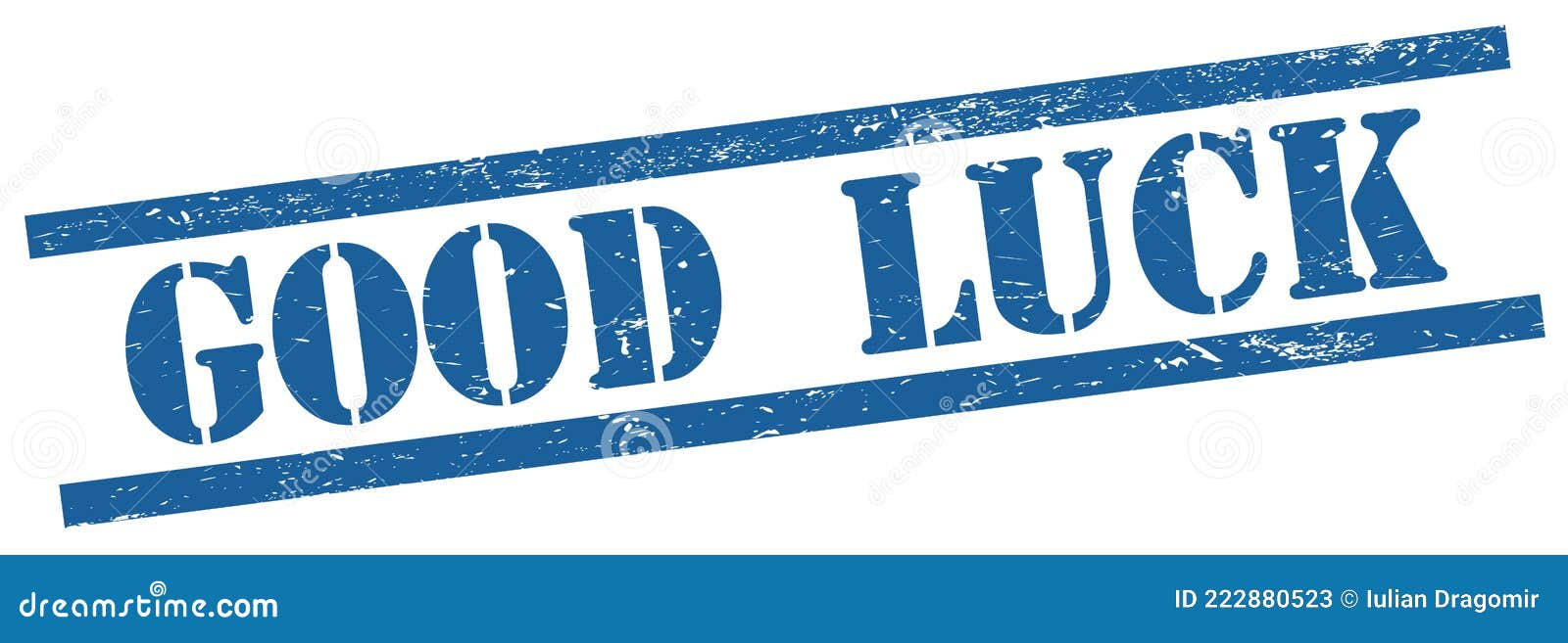 GOOD LUCK Text on Blue Grungy Rectangle Stamp Stock Illustration ...