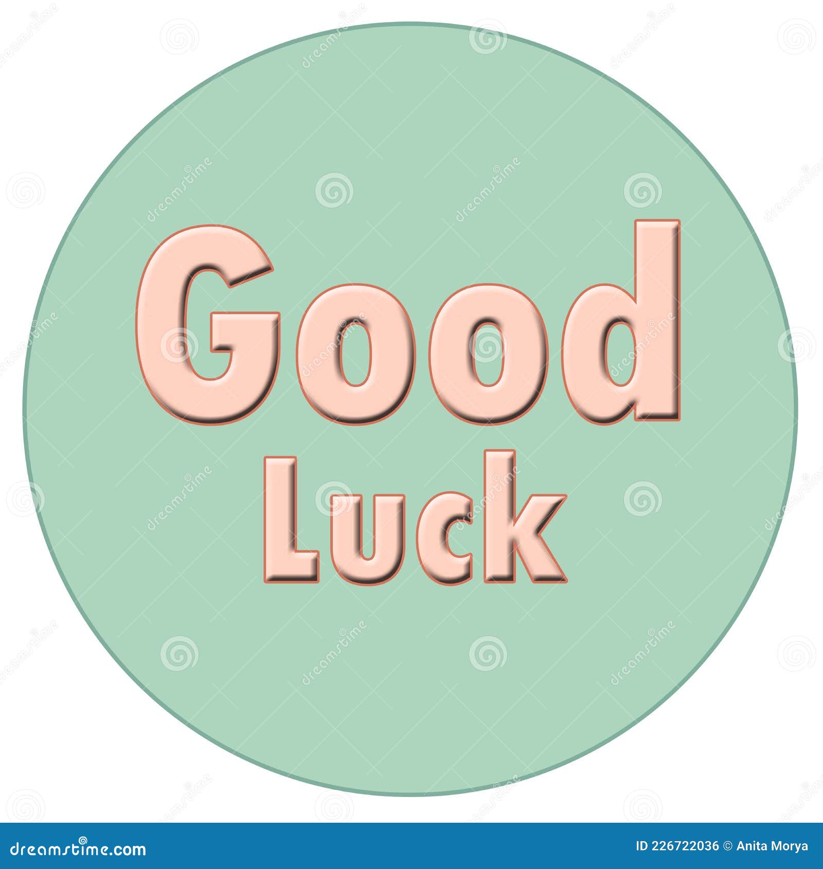 Good Luck Text in a Circle. Stock Illustration - Illustration of lucky ...