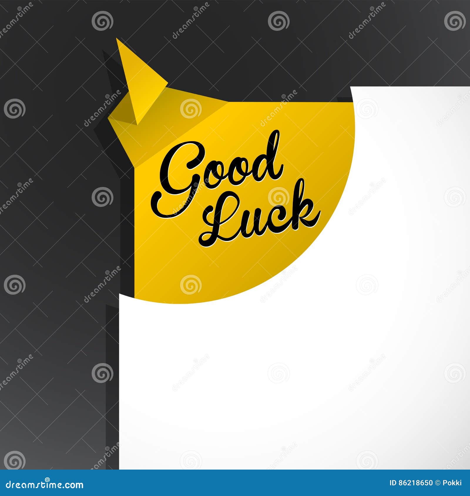 `Good Luck` Text Uncovered From Torn Paper Corner. Vector Illustration ...