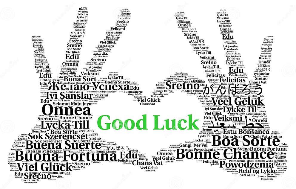 Good Luck Word Cloud in Different Languages Stock Illustration ...
