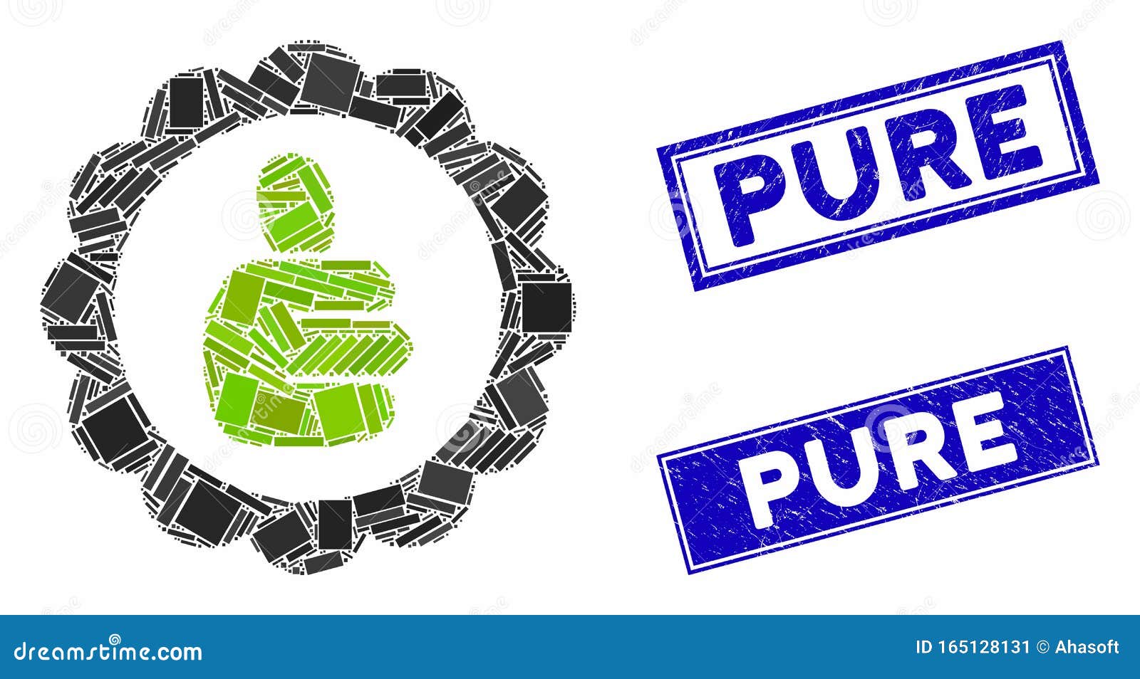Good Mark Mosaic and Distress Rectangle Pure Seals Stock Vector ...