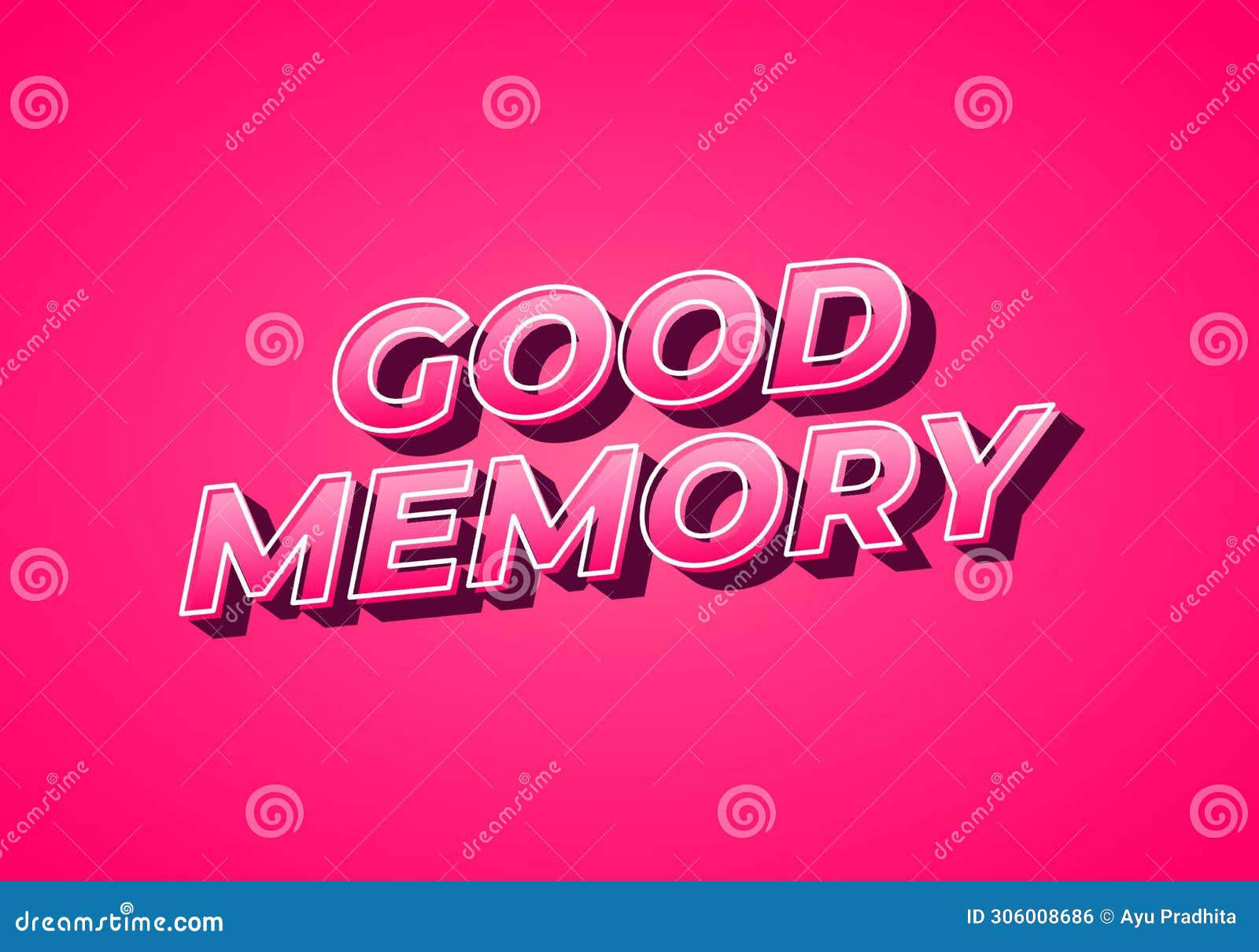 Good Memory. Text Effect in Modern Style.eye Catching Color. 3D Look ...