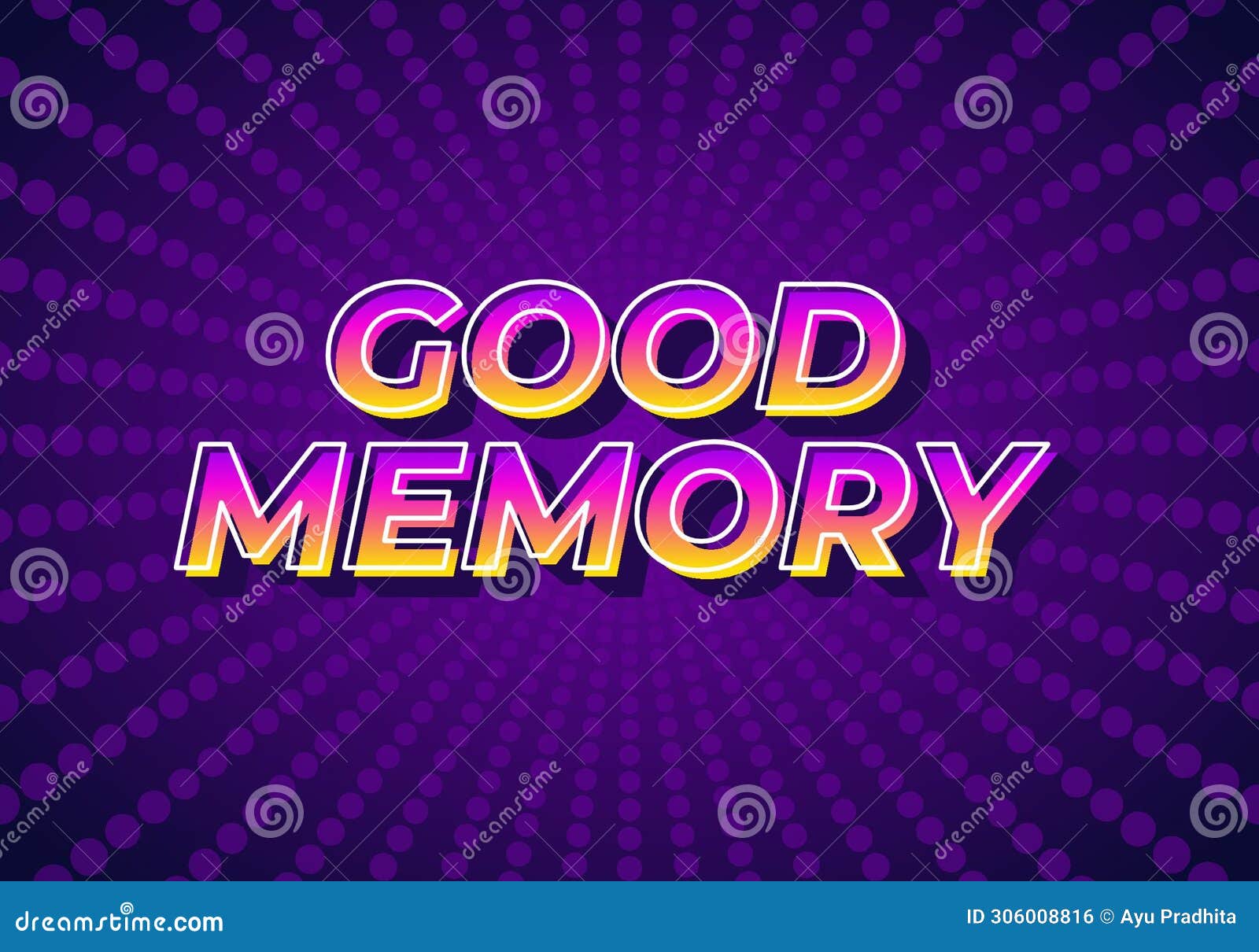 Good Memory. Text Effect in Modern Style.eye Catching Color. 3D Look ...