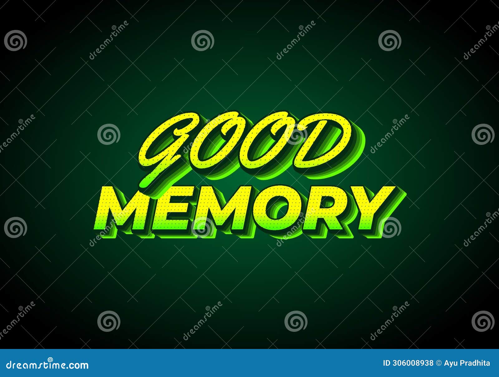 Good Memory. Text Effect in Modern Style.eye Catching Color. 3D Look ...