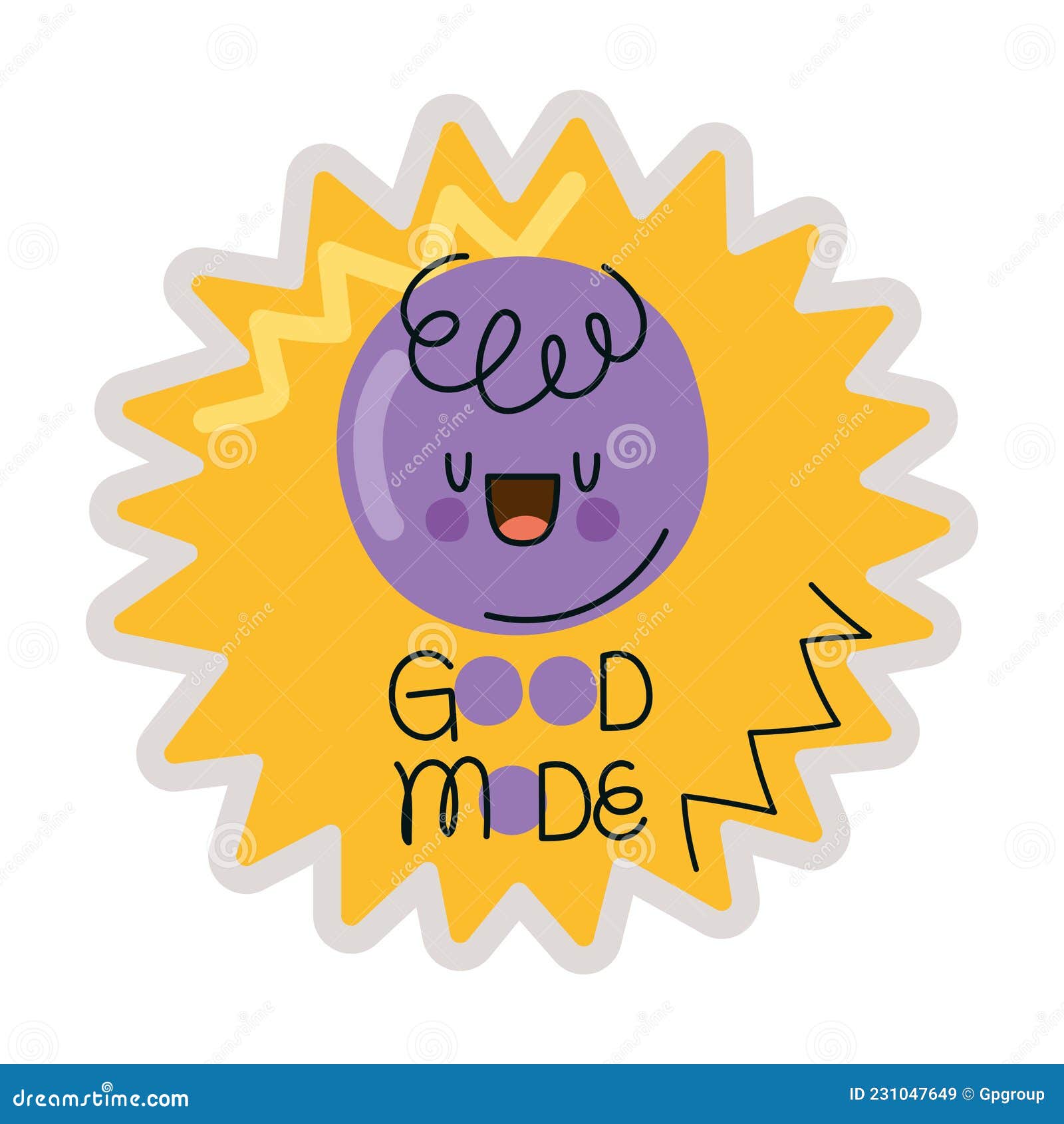 Good mode sticker stock vector. Illustration of emotion - 231047649
