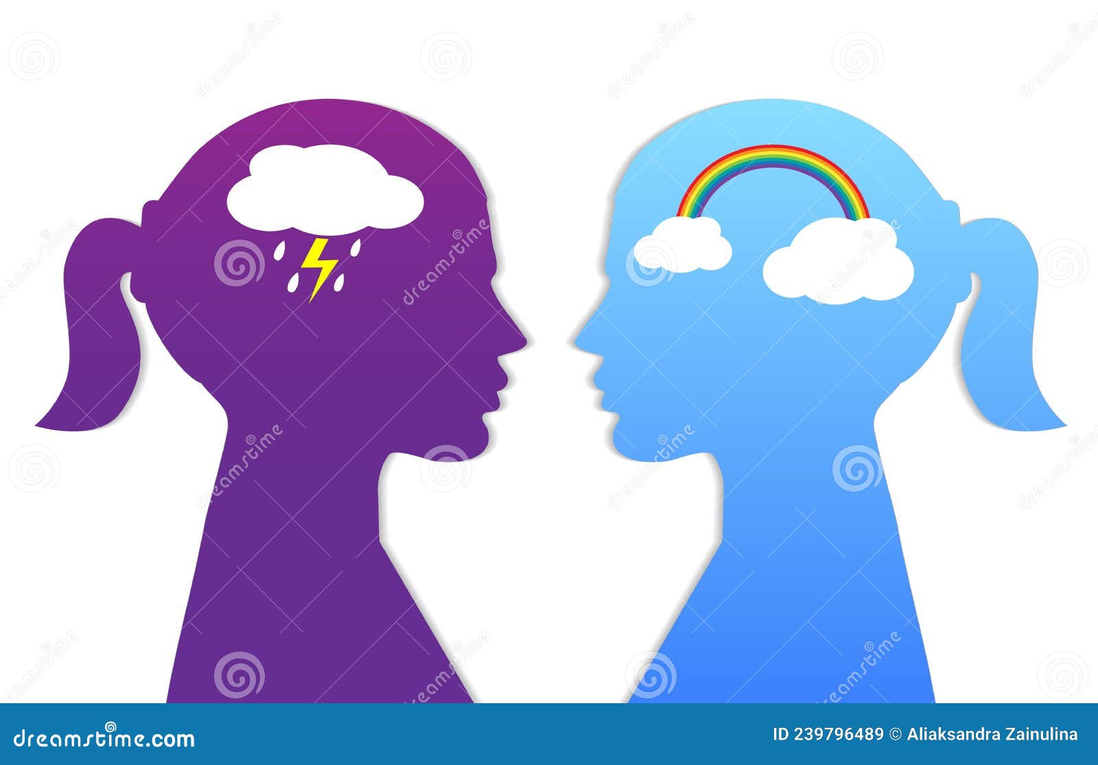 Good Mood and Bad Mood Icon Concept Stock Illustration - Illustration ...