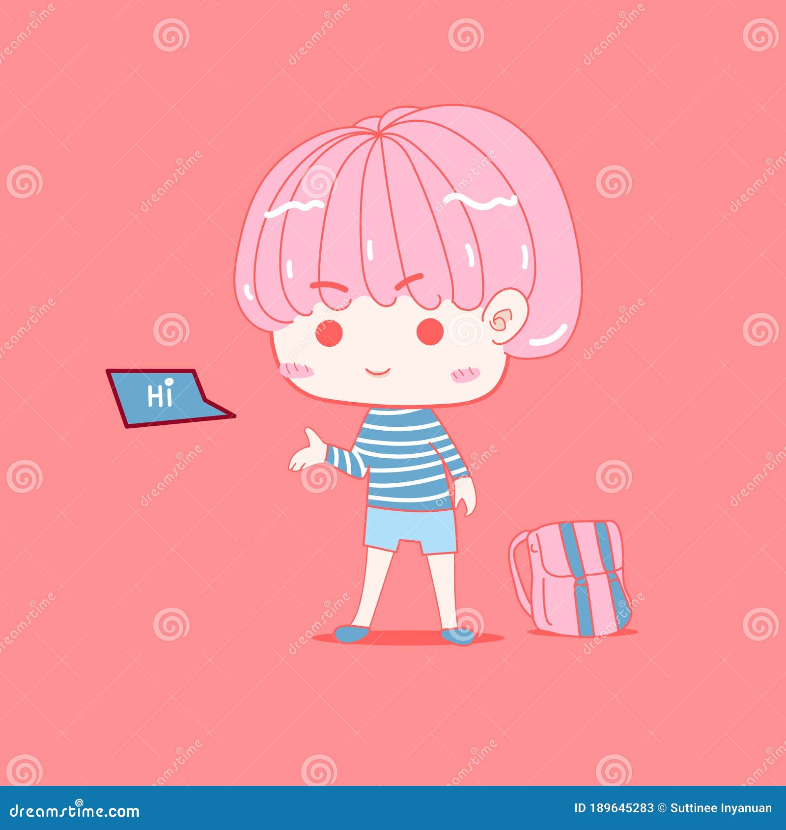 Good Mood Boy Character Cartoon Stock Vector - Illustration of good ...