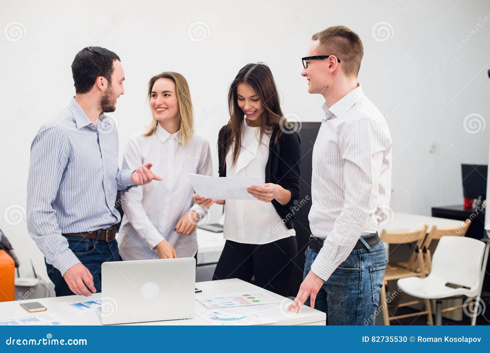 Good Mood Never Leaves Them Even at Work Stock Photo - Image of multi ...