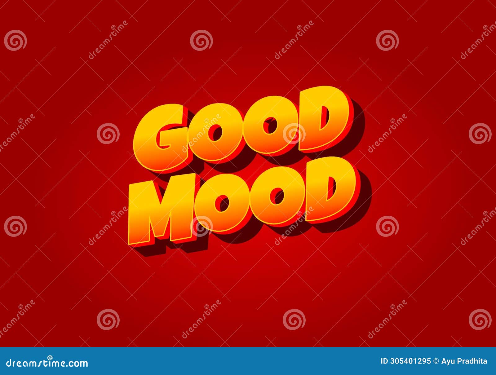 Good Mood. Text Effect in 3D Look with Gradient Purple Yellow Color ...