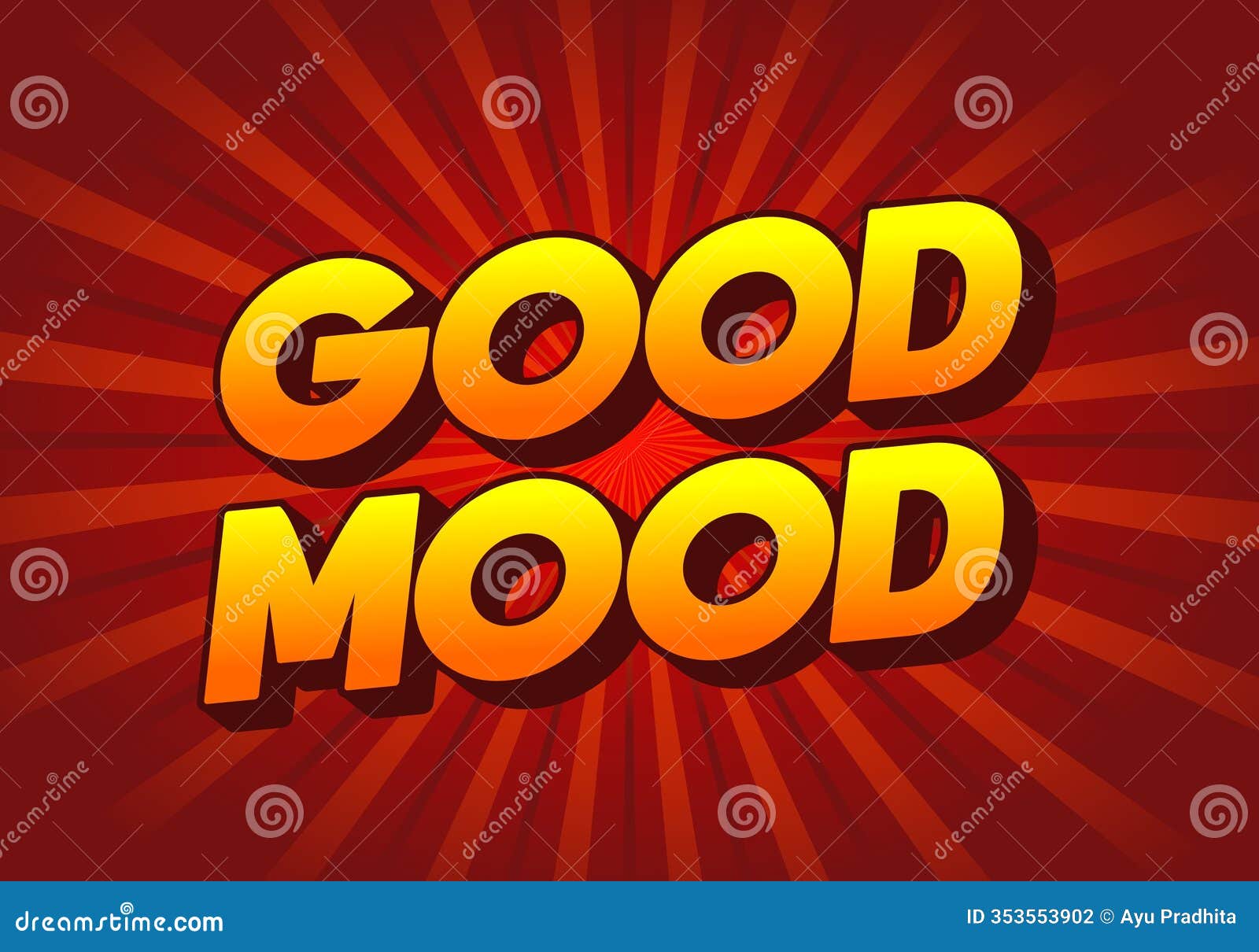 Good Mood. Text Effect in Eye Catching Colors with 3D Look Stock ...