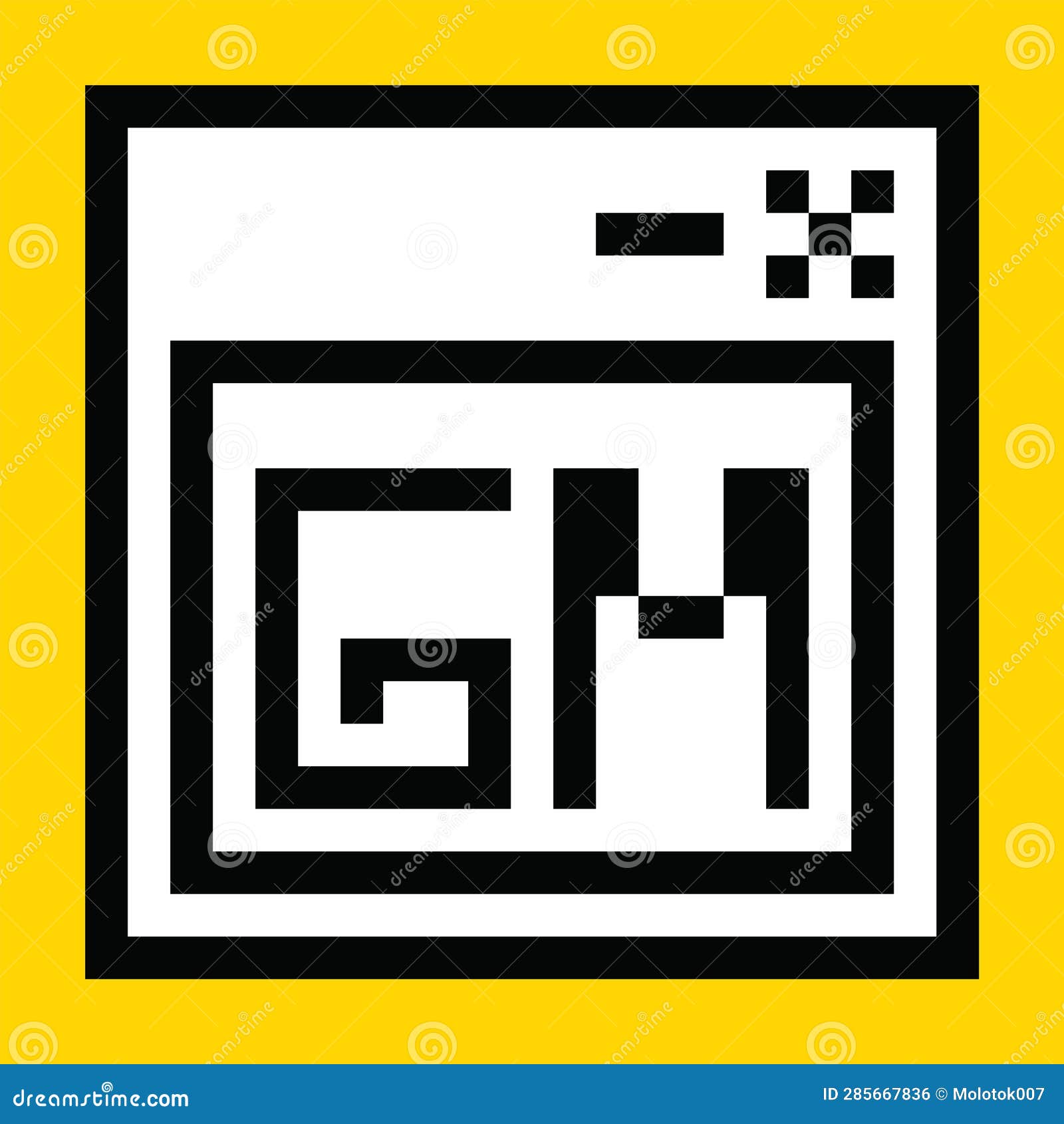 Good Morning Or Abbreviated GM Inside Of Window Interface. Pixel Art ... Good Morning Or Abbreviated GM Inside Of Window Interface. Pixel Art ...