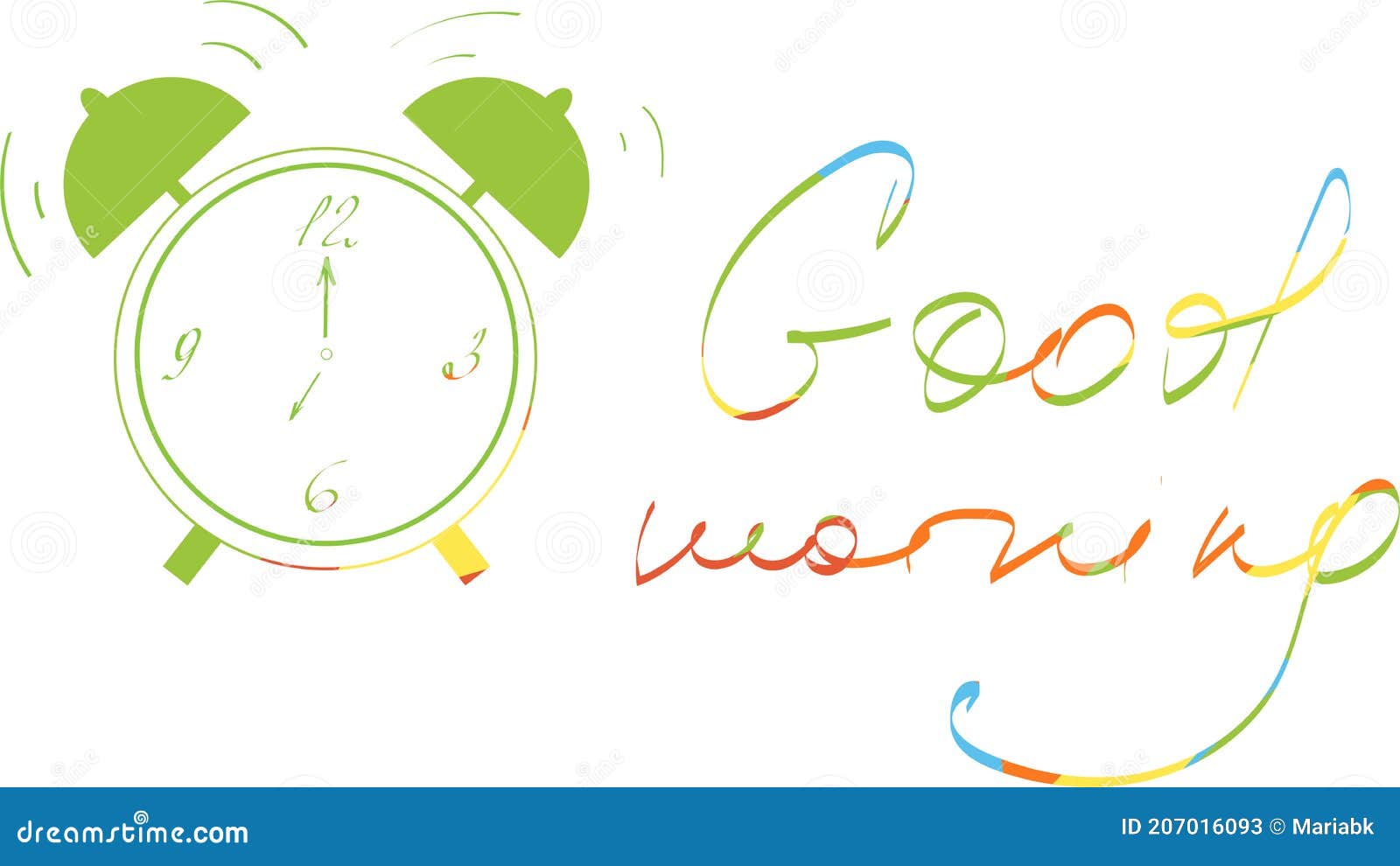 Good Morning and Alarm Clock Stock Vector - Illustration of timer ...