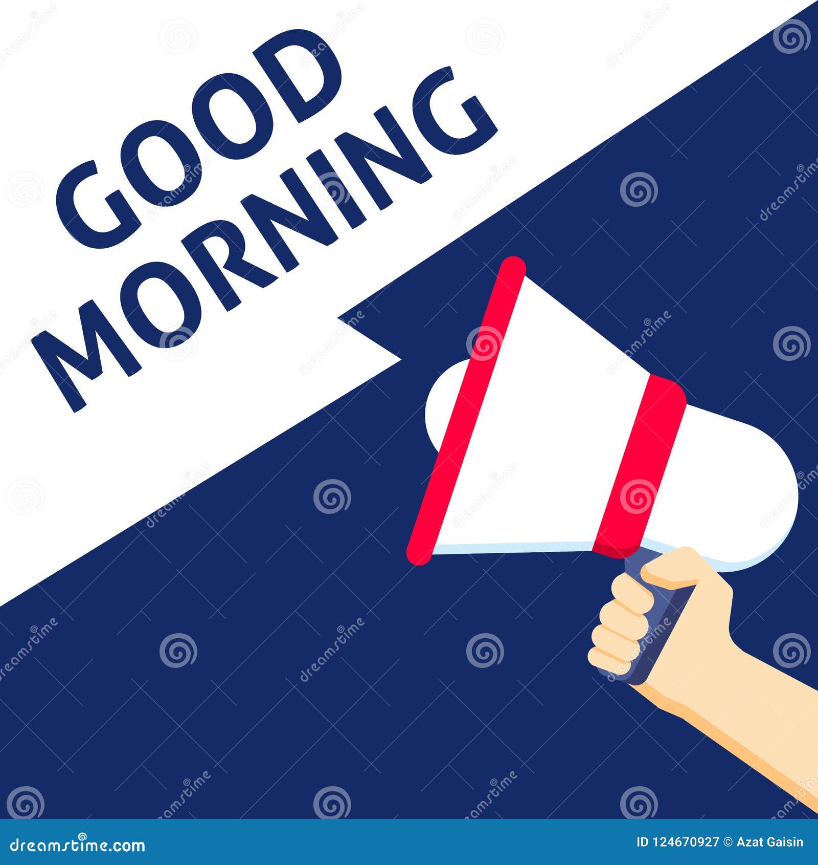 GOOD MORNING Announcement. Hand Holding Megaphone with Speech Bubble ... GOOD MORNING Announcement. Hand Holding Megaphone with Speech Bubble ...