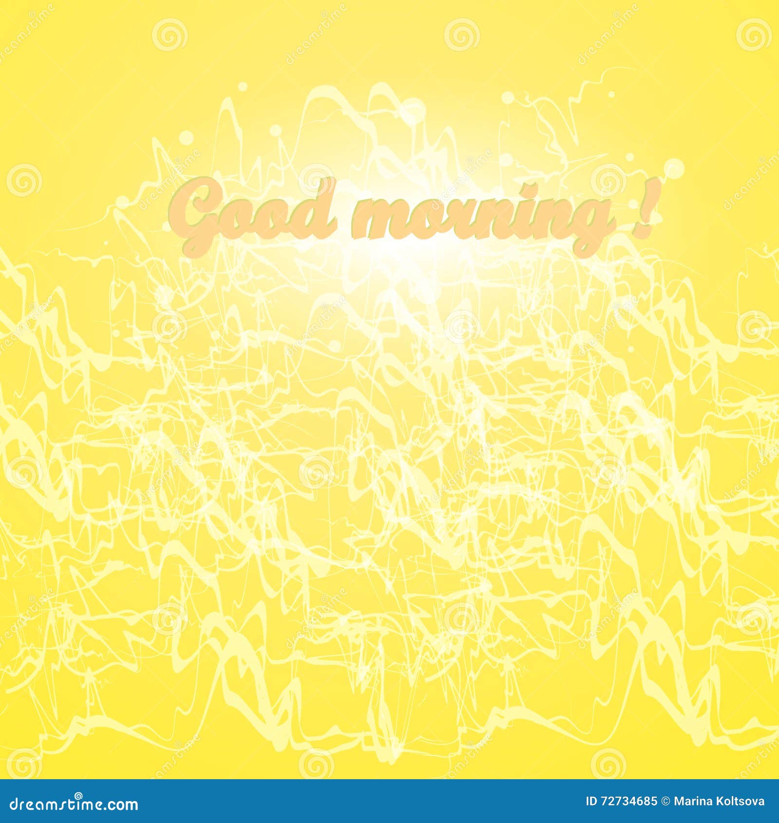 Good Morning on a Background of Splashing and Waves and Glow. Stock ...