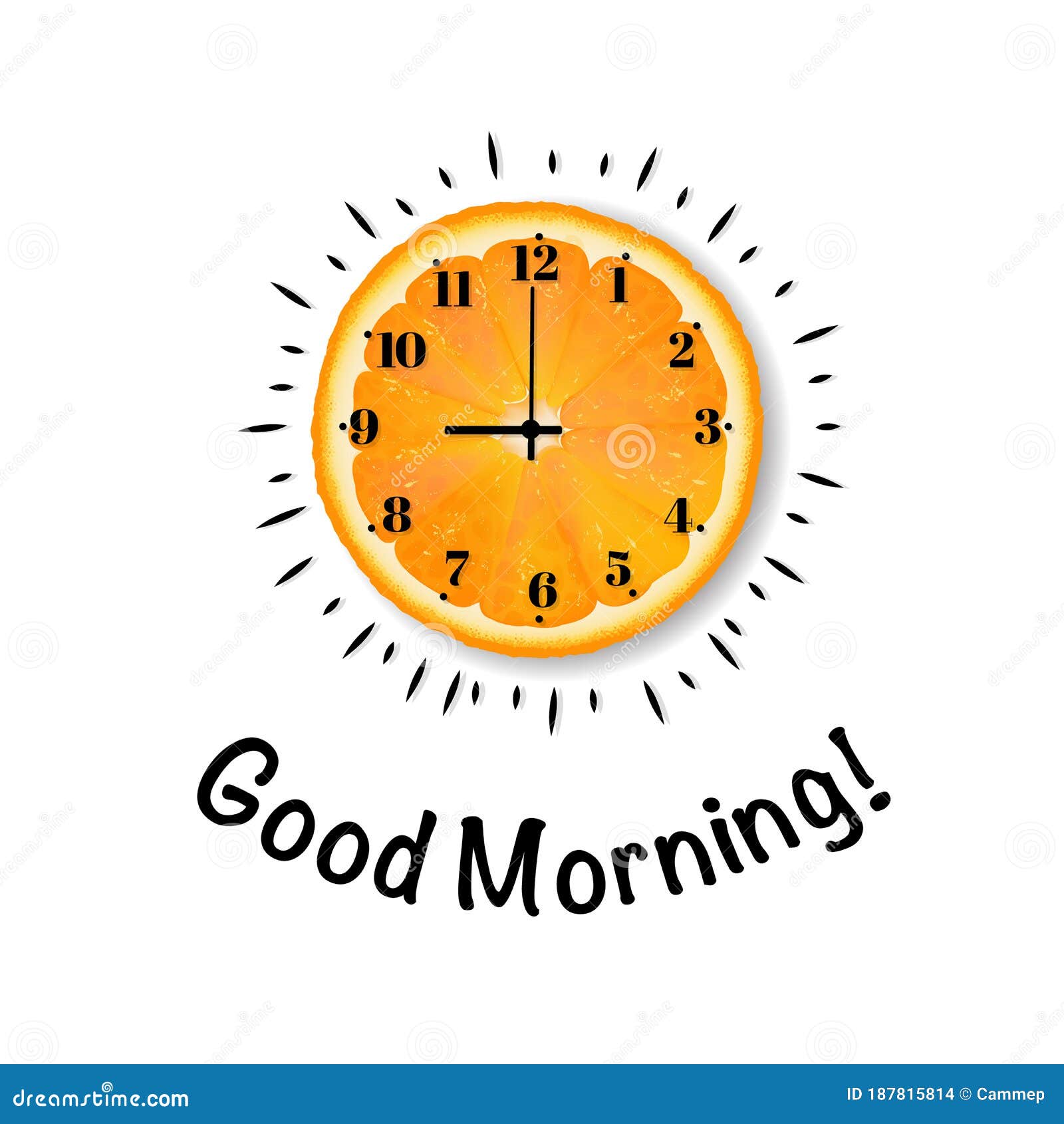 Good Morning Banner with Orange Stock Vector - Illustration of ...