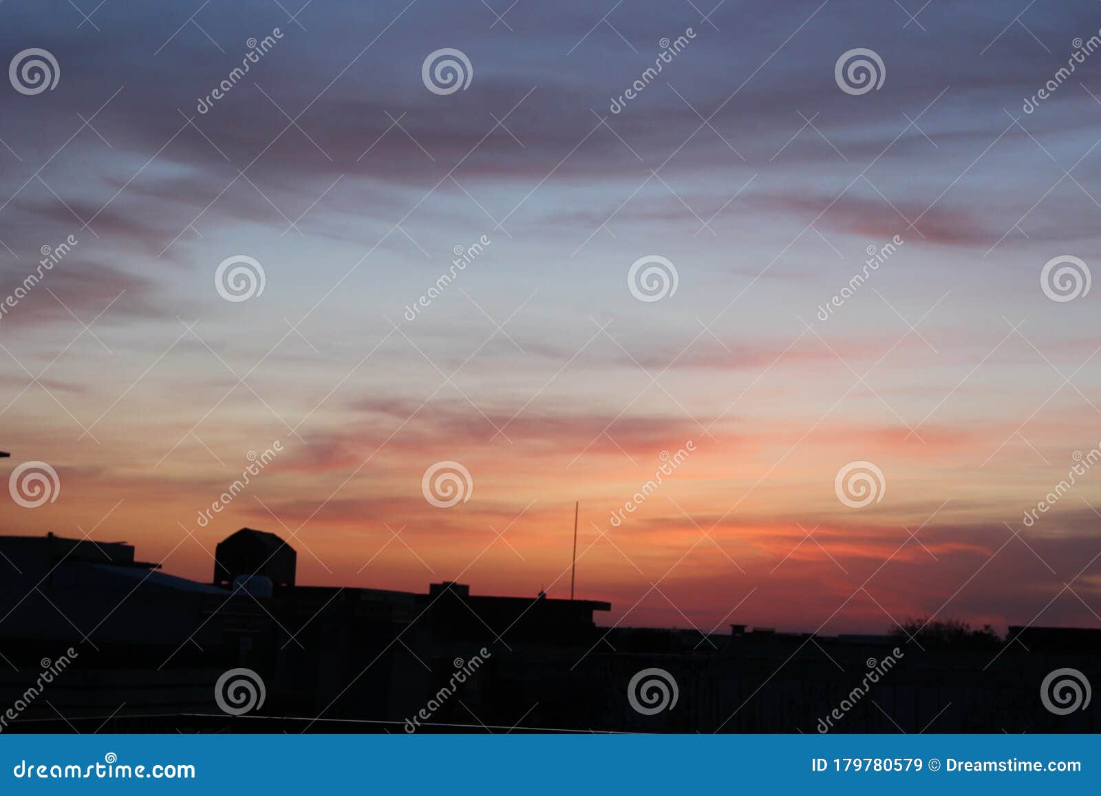 A Good Morning with a Beautiful Sky and Light Clouds Stock Image ...