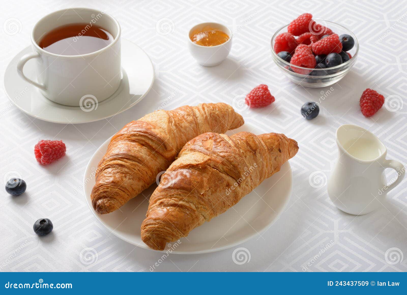 Good Morning Breakfast for One with Tea Stock Image - Image of ...