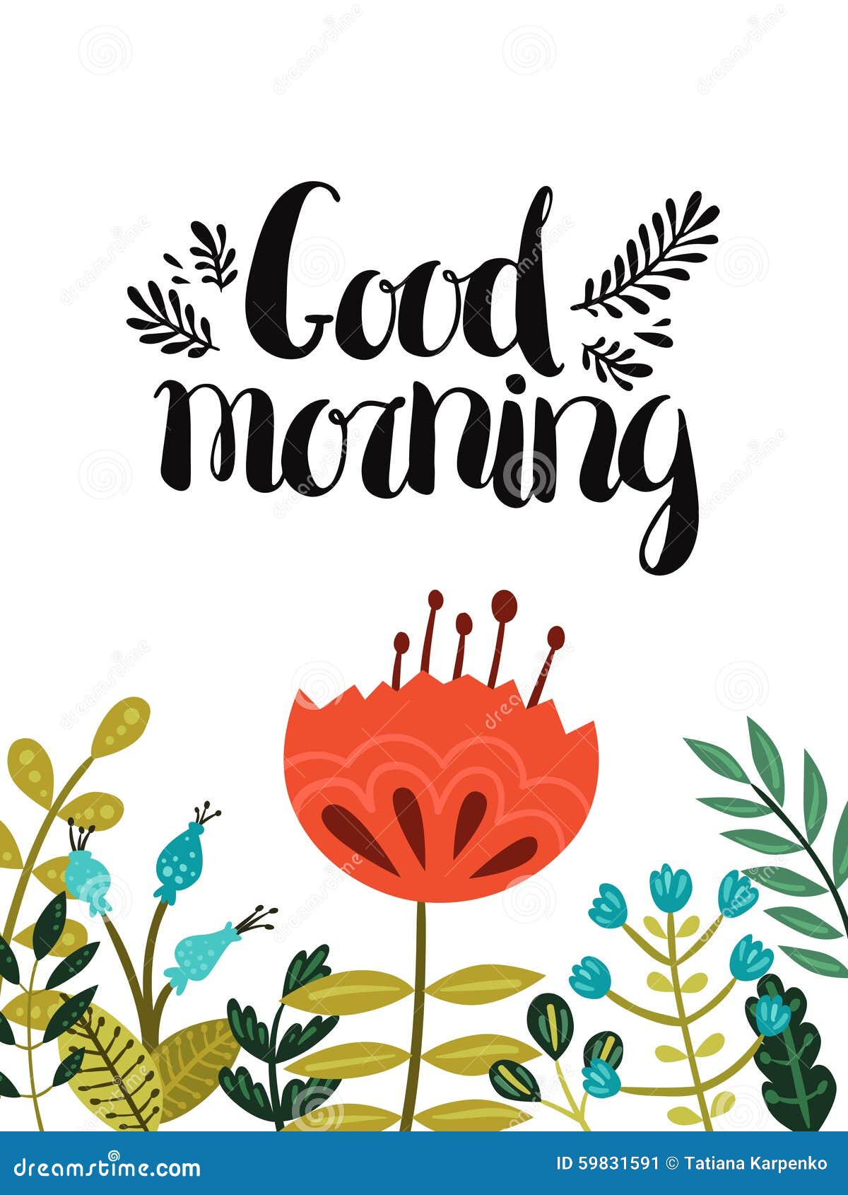 Good morning card stock vector. Illustration of morning - 59831591