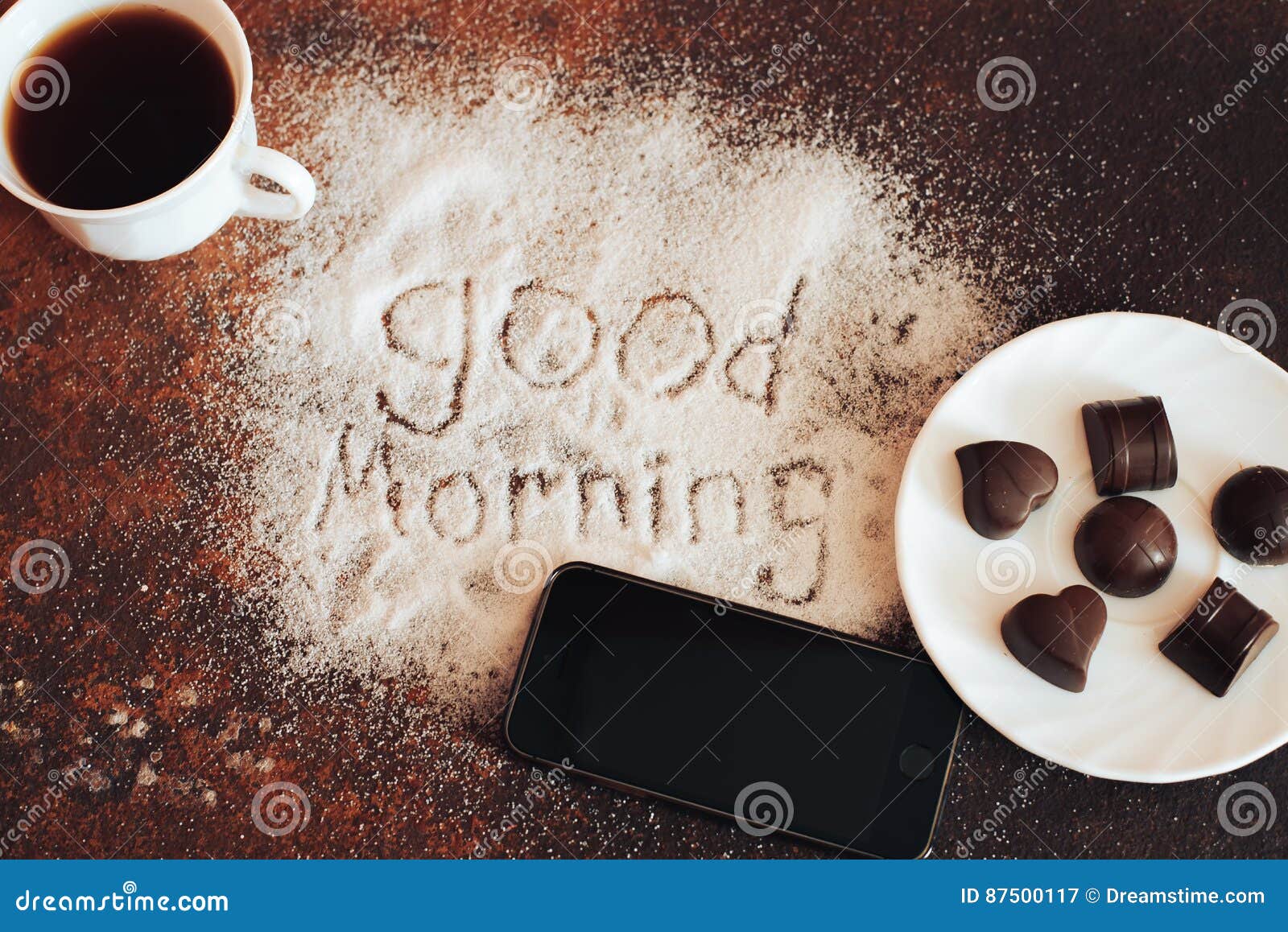 Good morning chocolate stock image. Image of flowers - 87500117