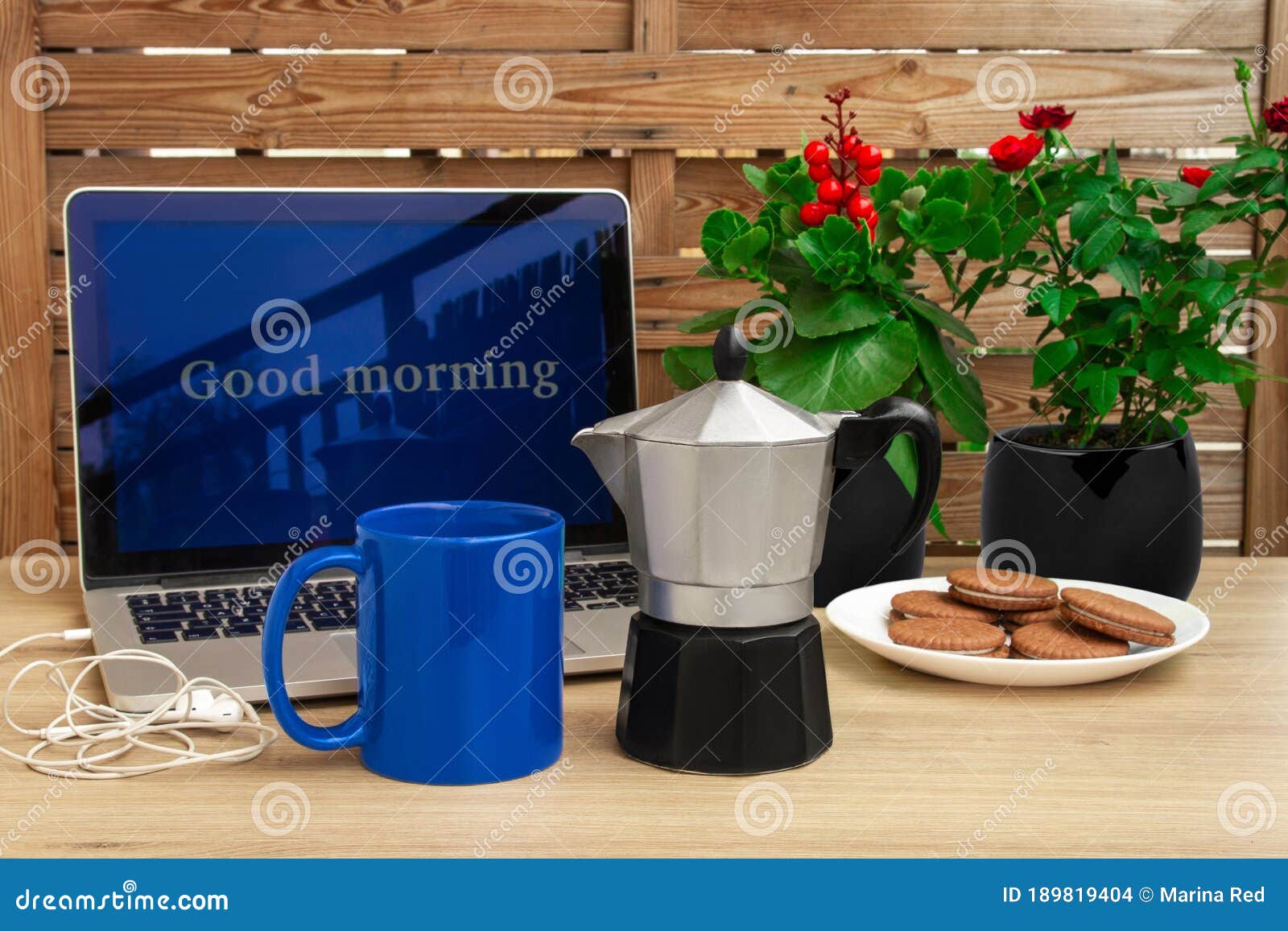 Good Morning with Coffee. Computer Labeled Good Morning. a Cup of ...