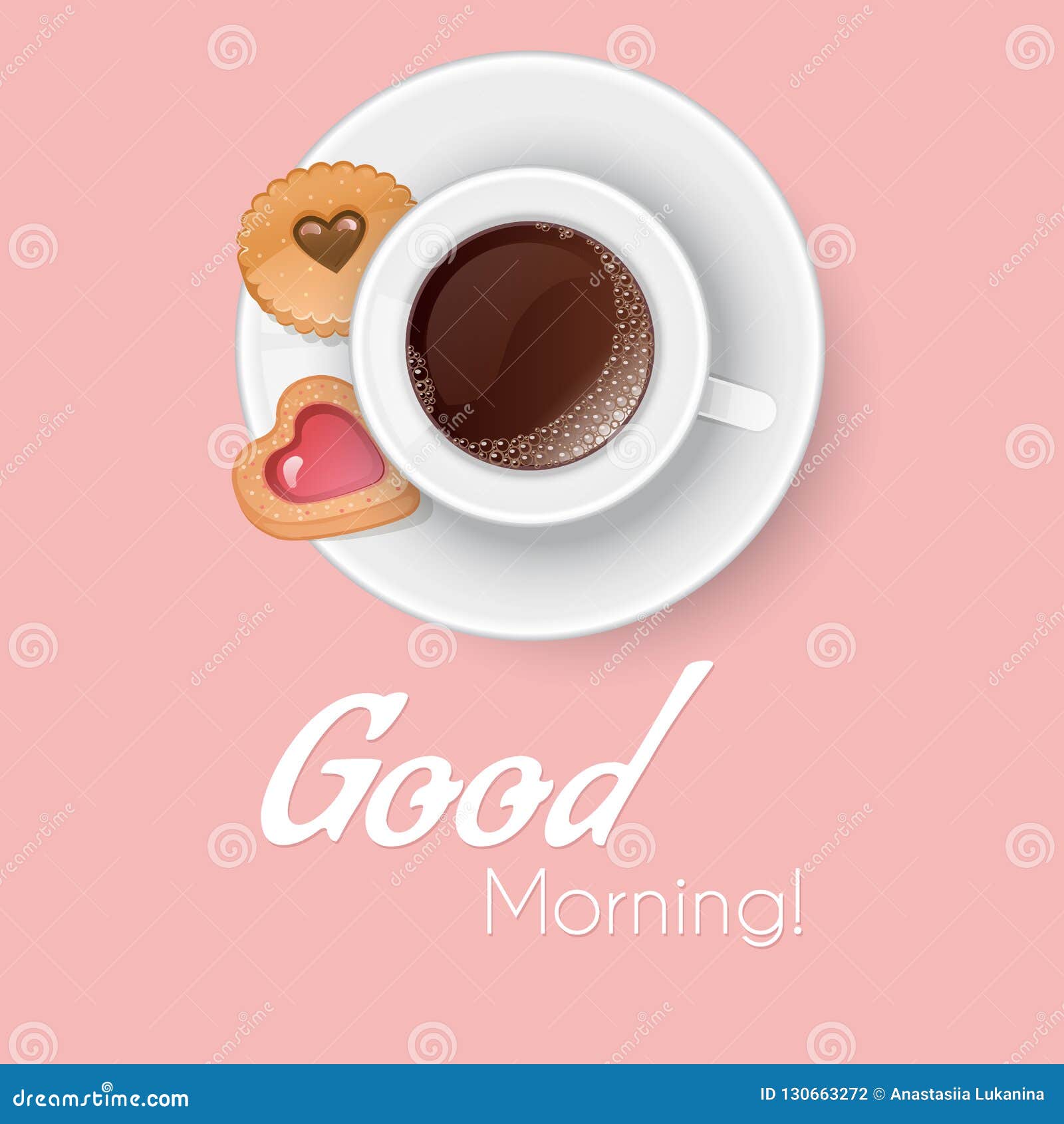 Good morning with coffee stock vector. Illustration of icon - 130663272