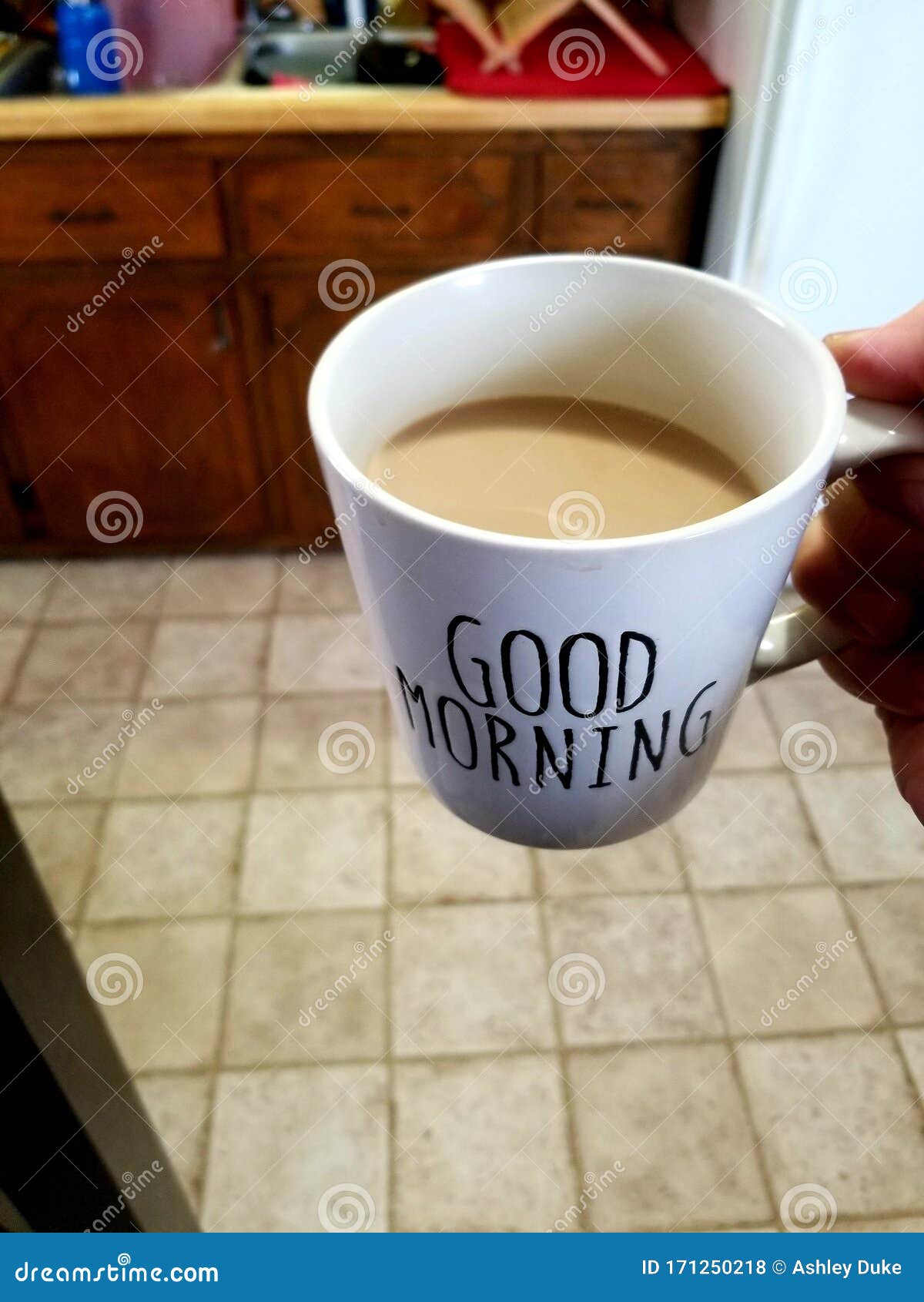 Good Morning Cup Kitchen Hand Stock Photo - Image of kitchen, morning ...