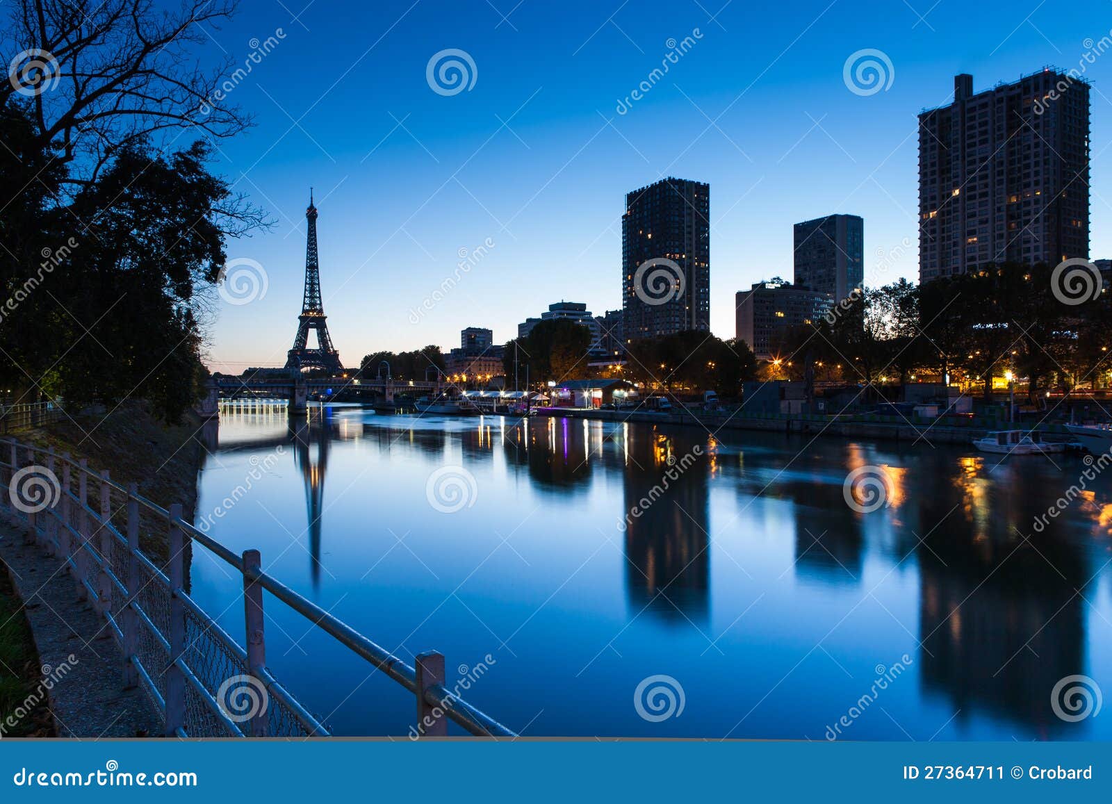Good Morning Eiffel, Paris, France Stock Image - Image of barge, france ...
