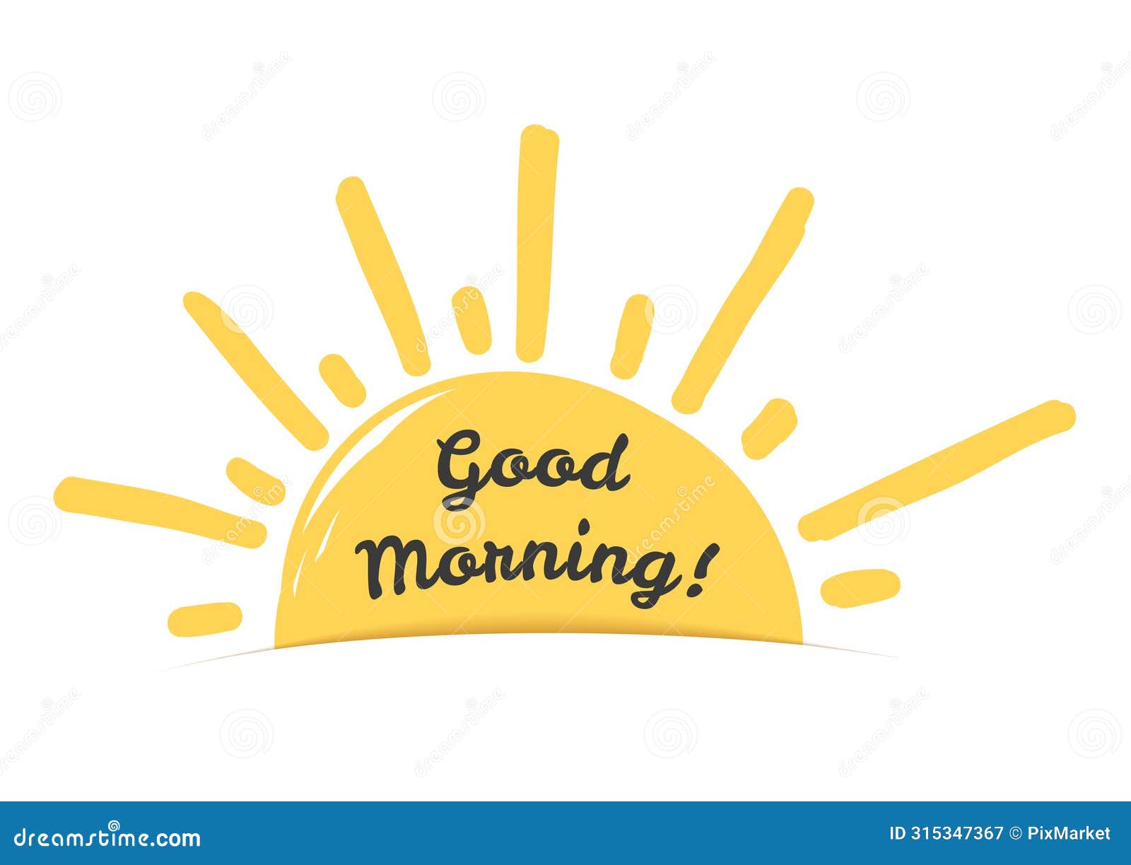 Good Morning stock vector. Illustration of yellow, hand - 315347367