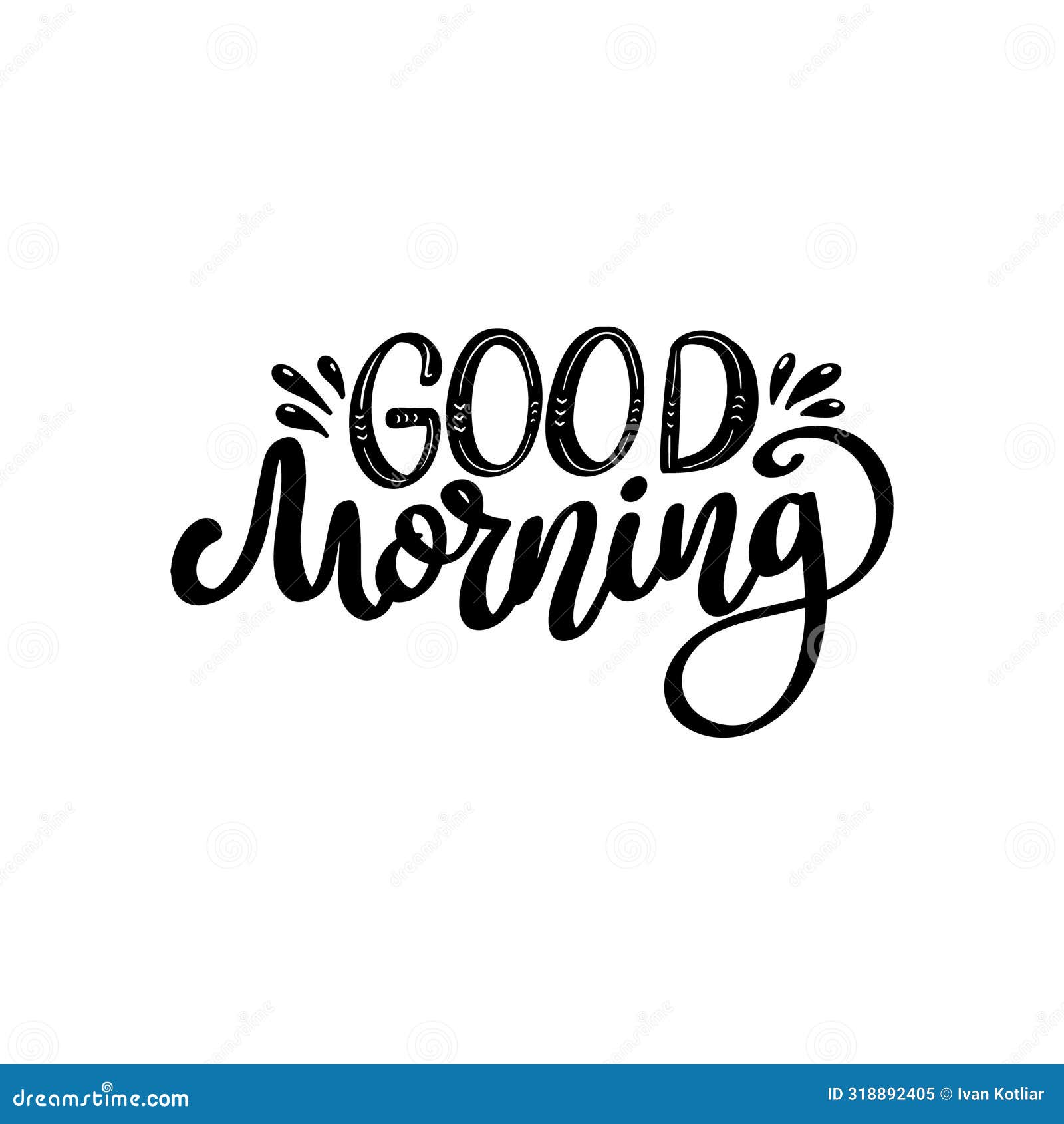 Good Morning. Lettering Phrase Isolated on White Background Stock ...