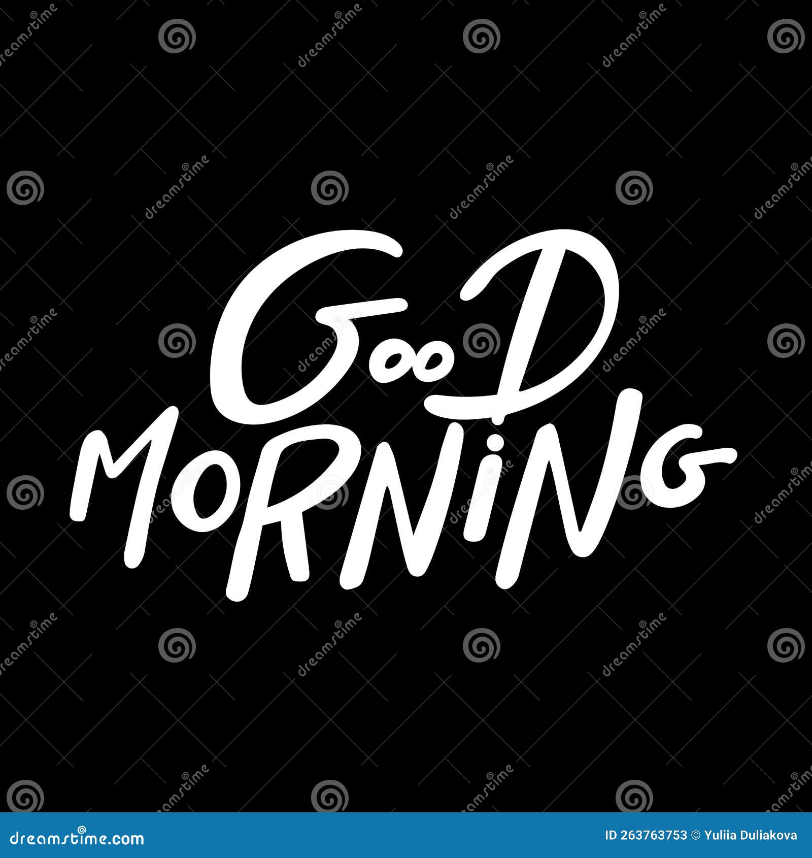 Good Morning Lettering Text Isolated Hand Drawing Stock Vector ...