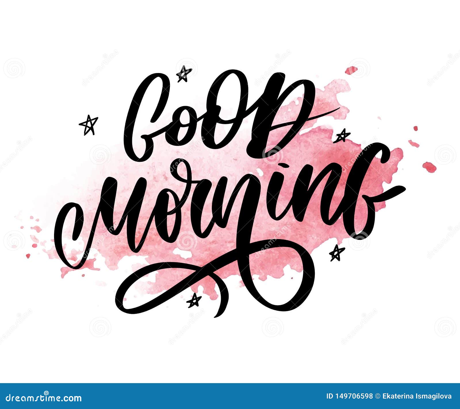 Good Morning Lettering Text Slogan Calligraphy Black Stock Illustration ...