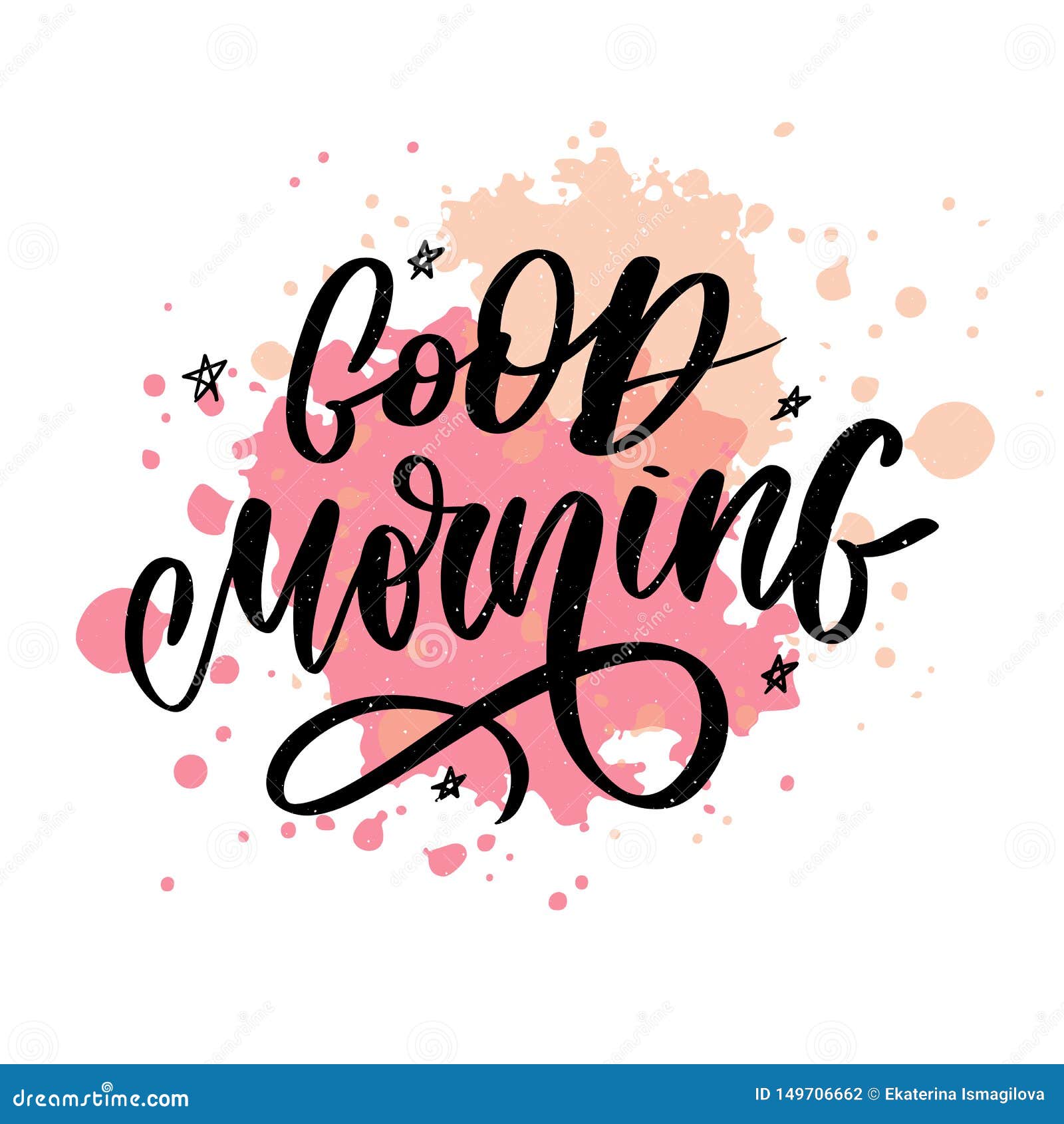 Good Morning Lettering Text Slogan Calligraphy Black Stock Illustration ...
