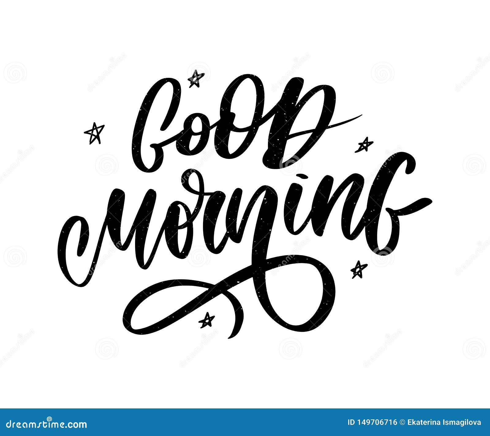 Good Morning Lettering Text Slogan Calligraphy Black Stock Illustration ...