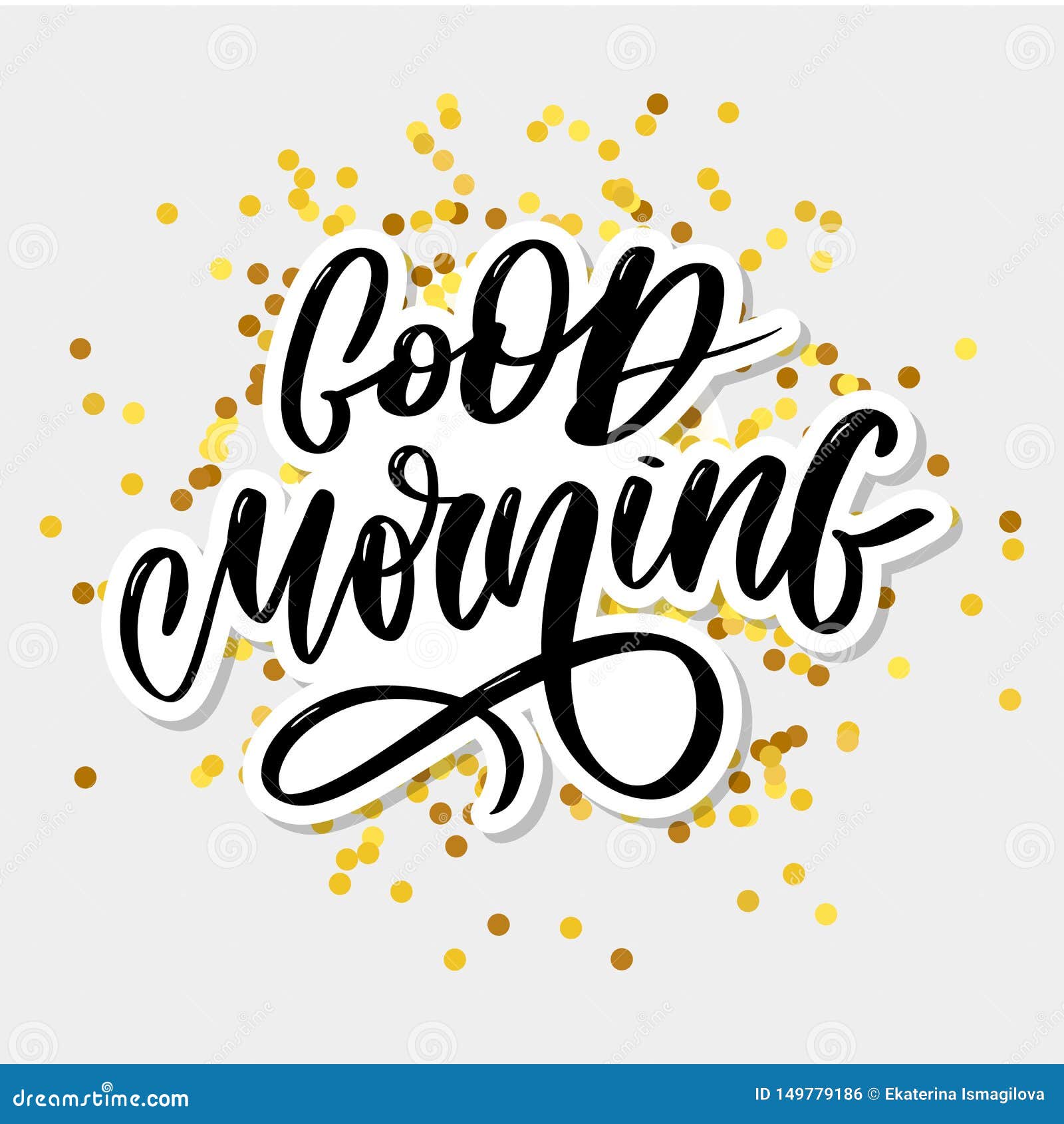 Good Morning Lettering Text Slogan Calligraphy Black Stock Illustration ...