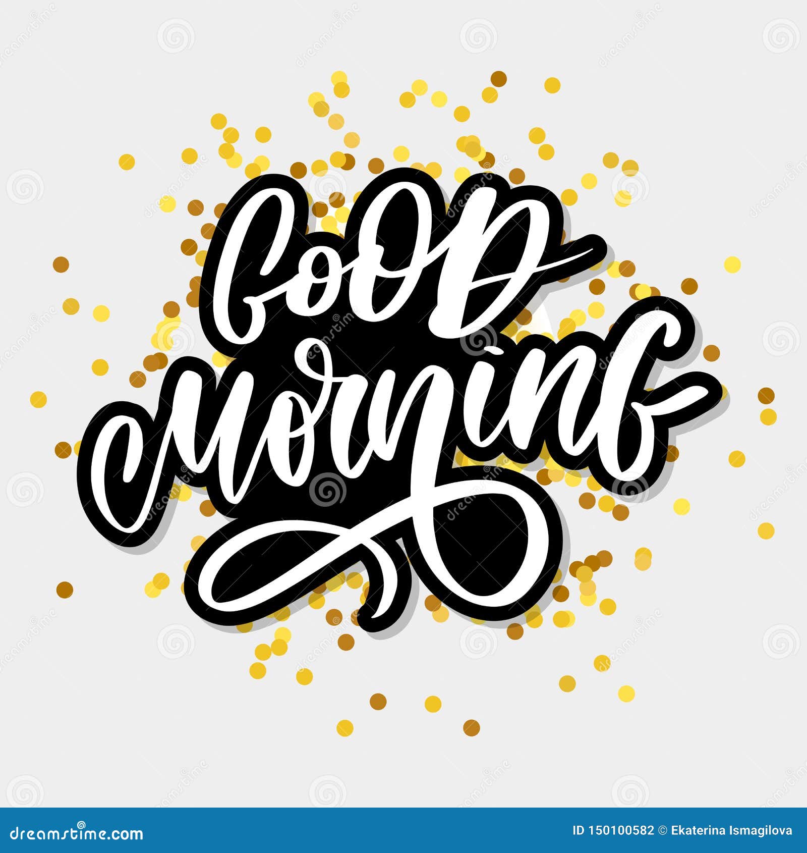 Good Morning Lettering Text Slogan Calligraphy Black Stock Illustration ...