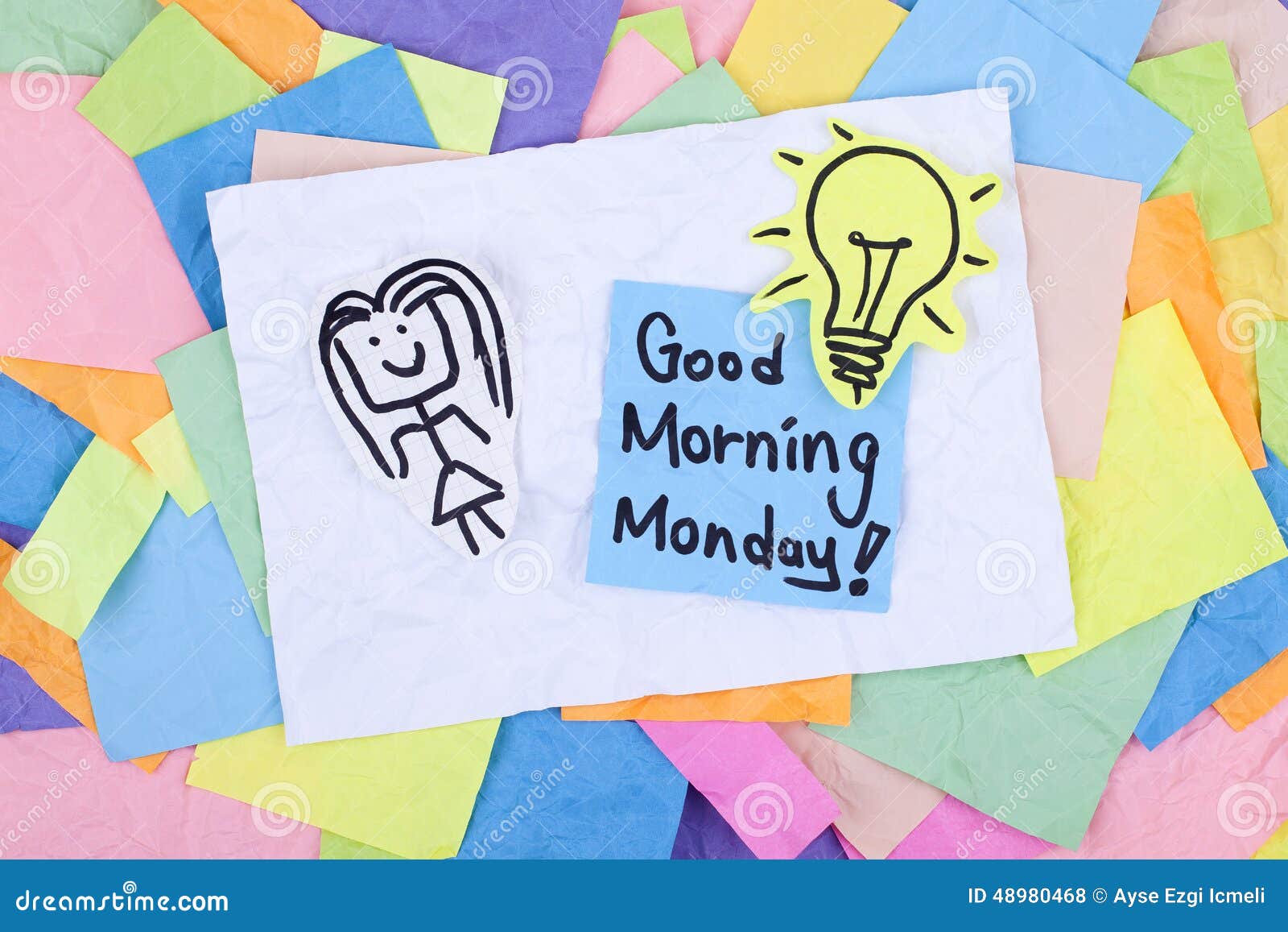 Good Morning Monday Note stock photo. Image of monday - 48980468