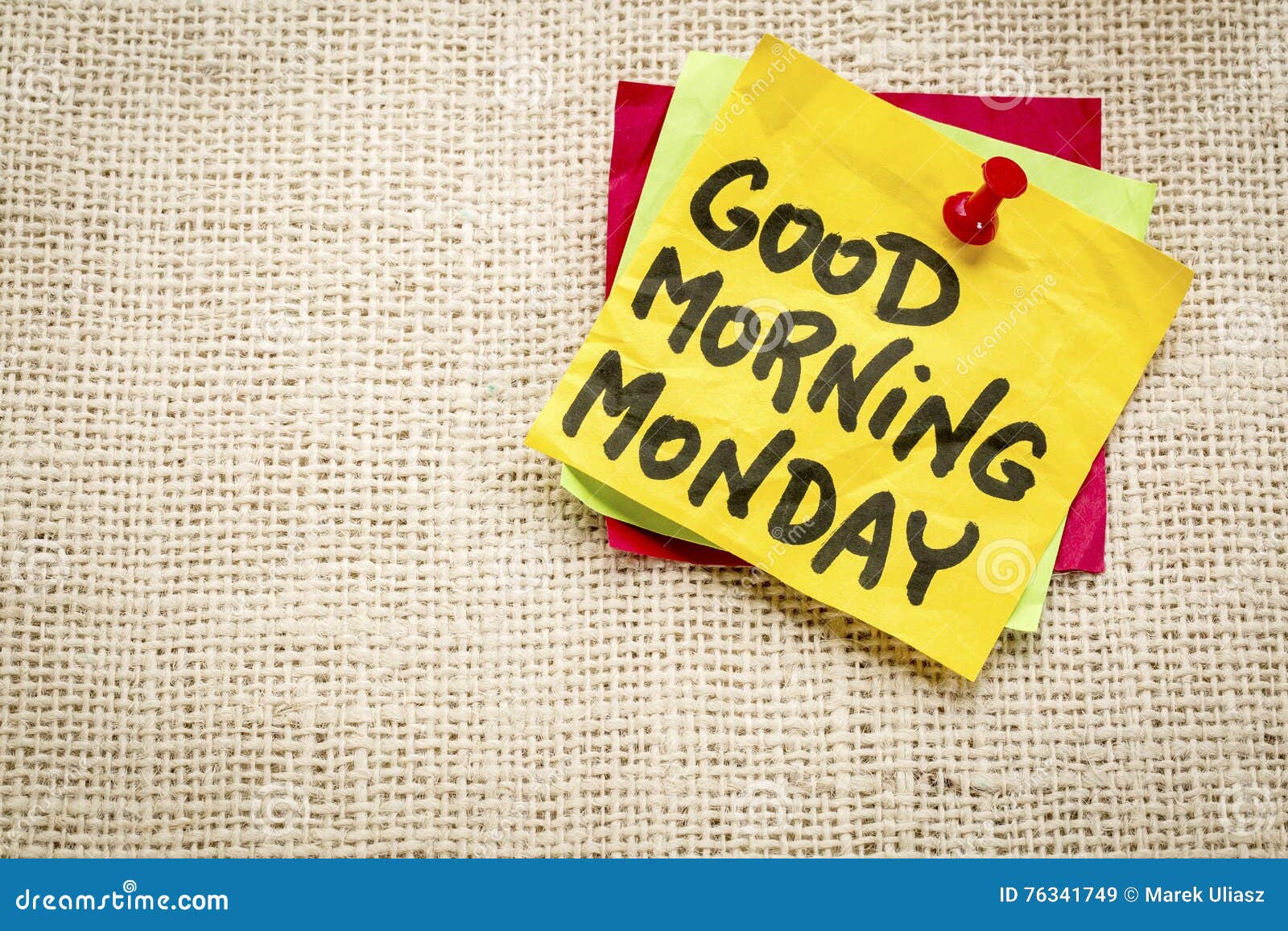 Good Morning Monday - Sticky Note Stock Image - Image of weekday ...